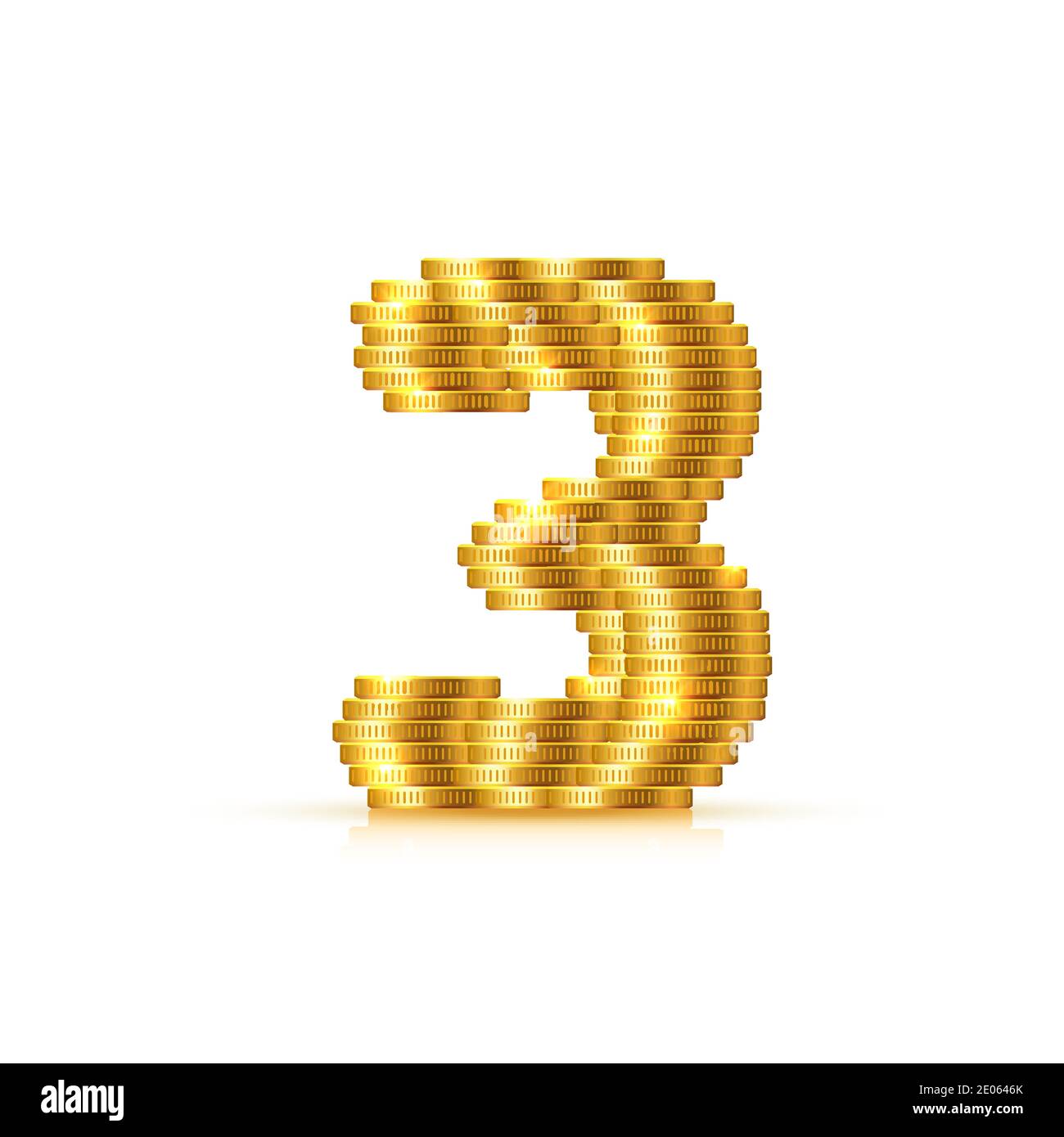 3 coins Stock Vector Images - Alamy