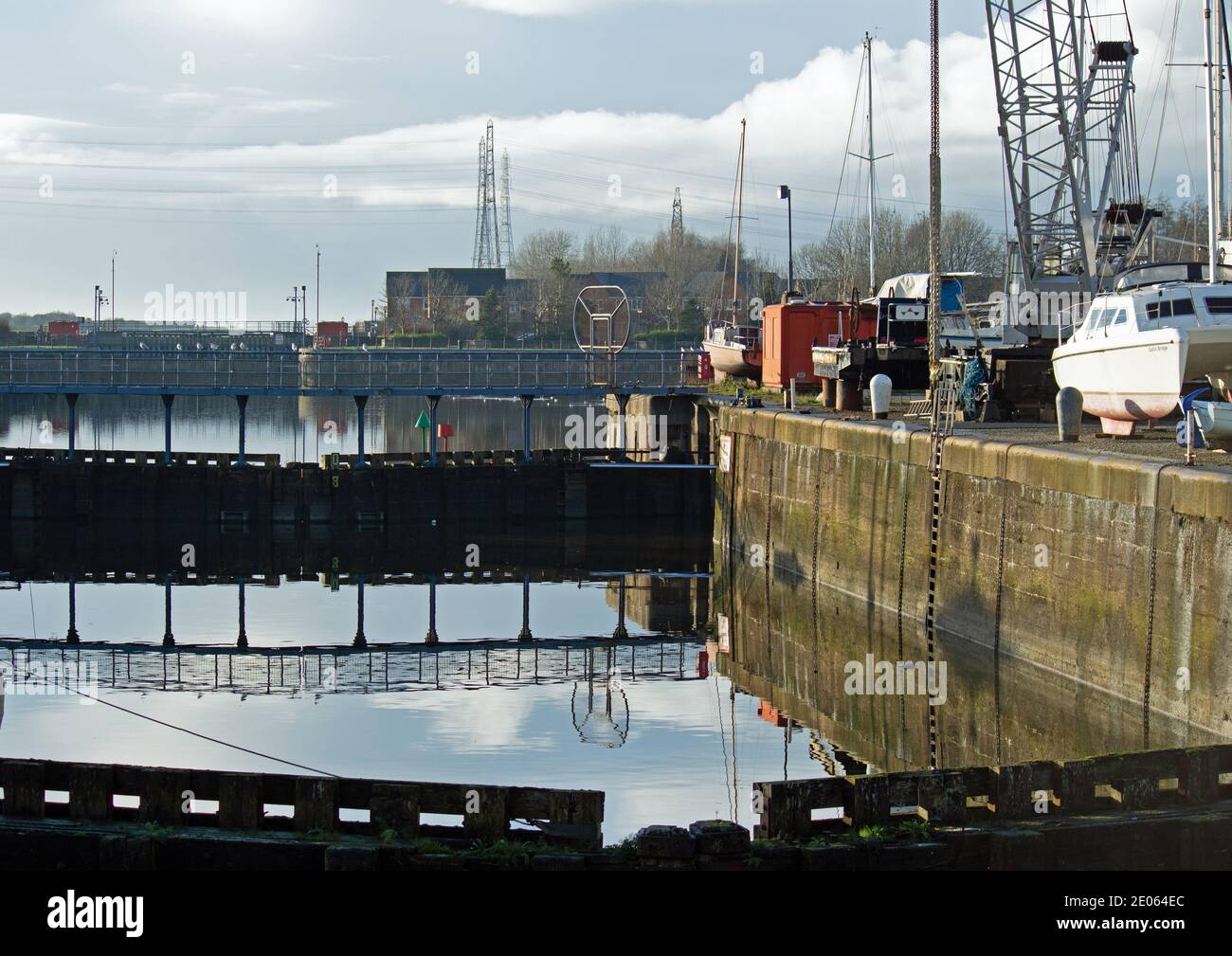 Preston Dock Main Lock Gates Stock Photo - Alamy