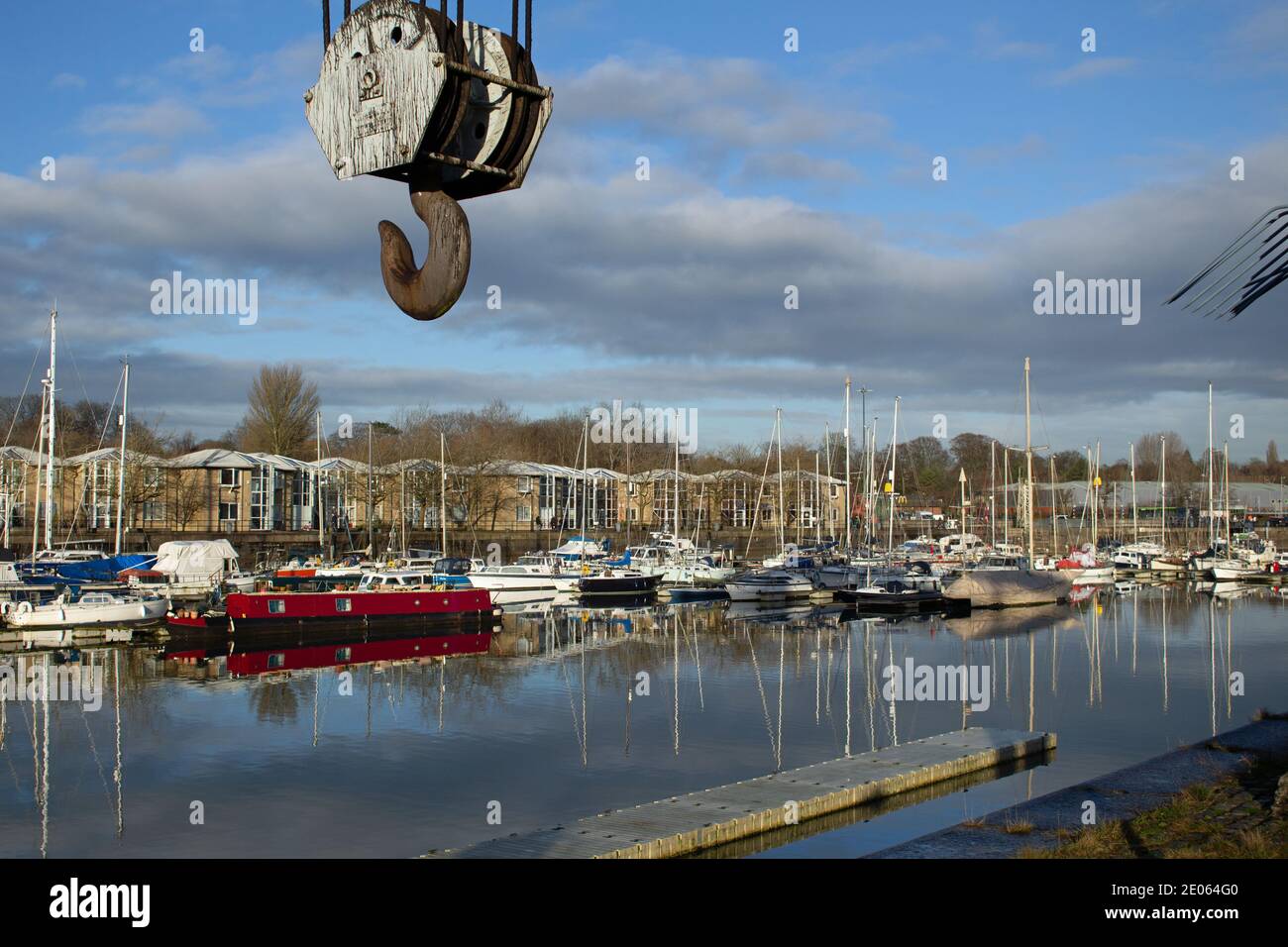 Preston Marina and Crane Hook Stock Photo - Alamy