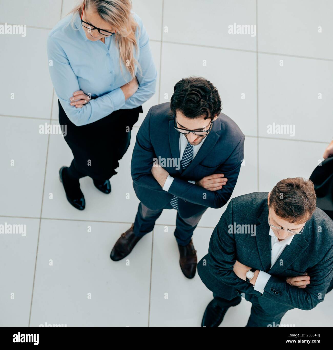 Top view employee standing hi-res stock photography and images - Alamy