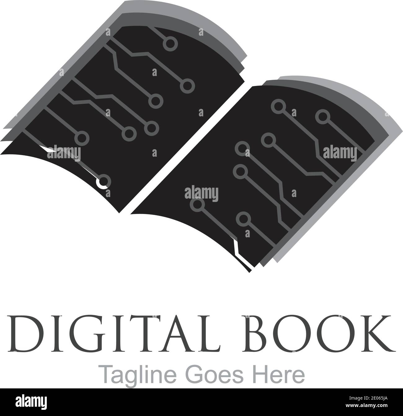 Digital book logo technology vector icon design Stock Vector Image ...