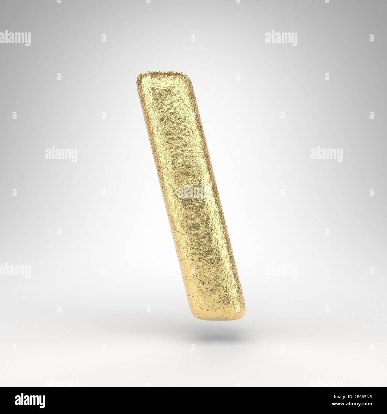 Back slash symbol on white background. Creased golden foil 3D rendered ...