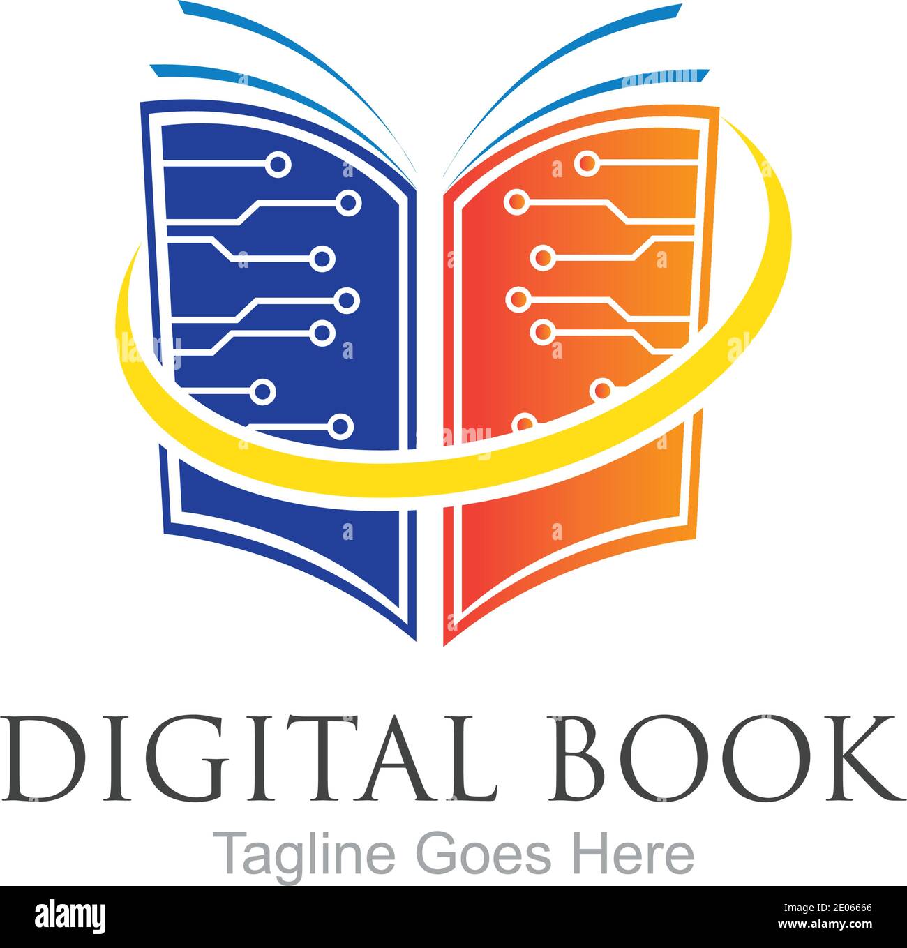 Digital book logo technology vector icon design Stock Vector Image ...