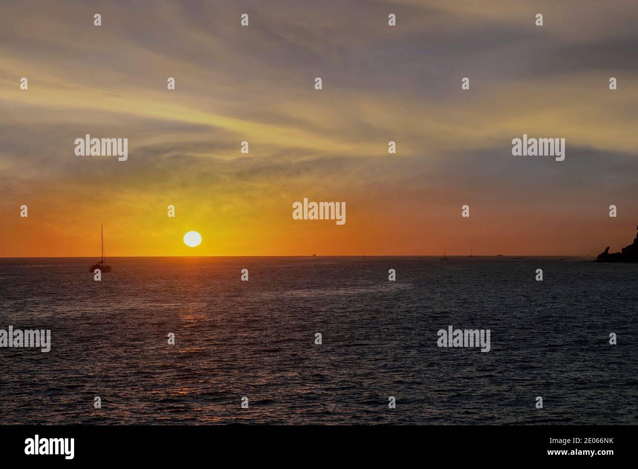 Golden Sunset over the Sea of Cortez in Cabo San Lucas, Mexico Stock ...