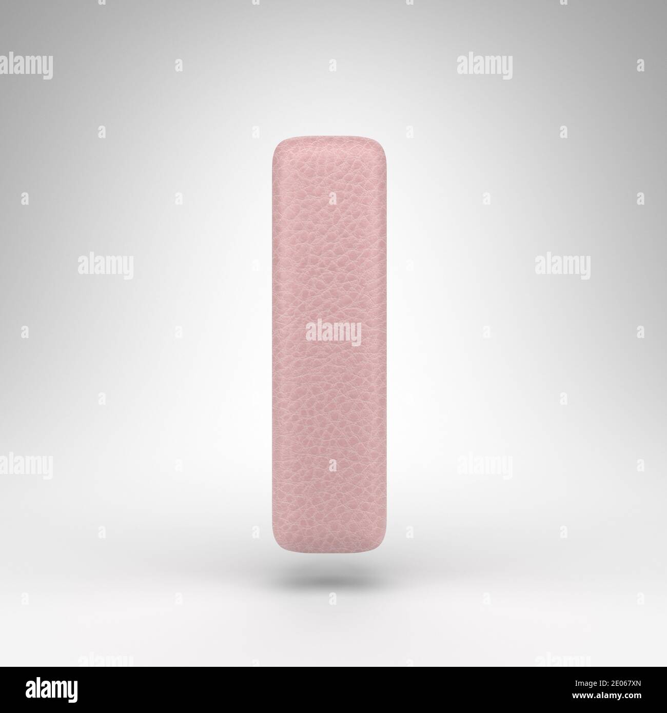 Letter L lowercase on white background. Pink leather 3D rendered font ...