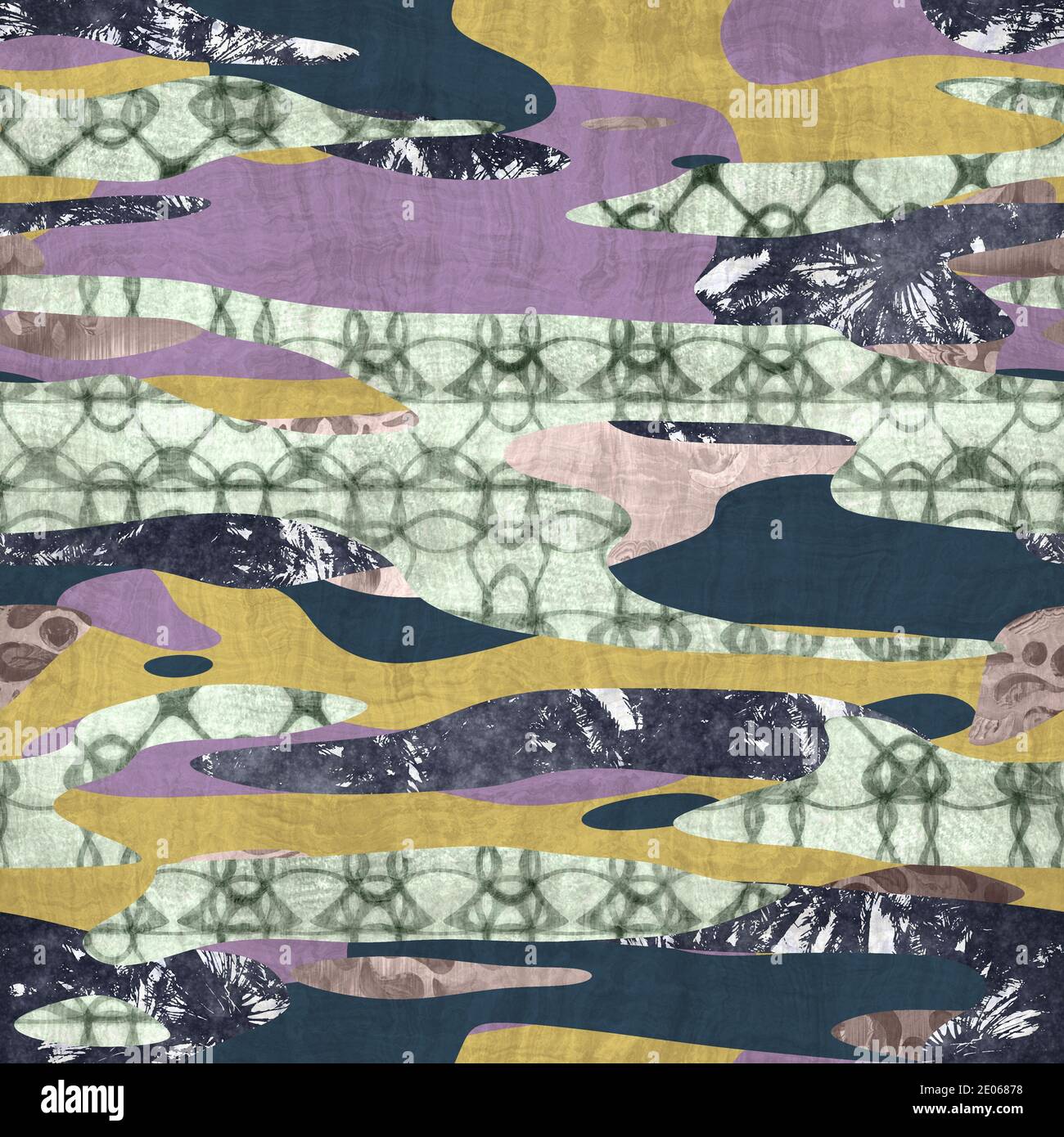 Seamless collage in camo shapes vivid montage Stock Photo - Alamy