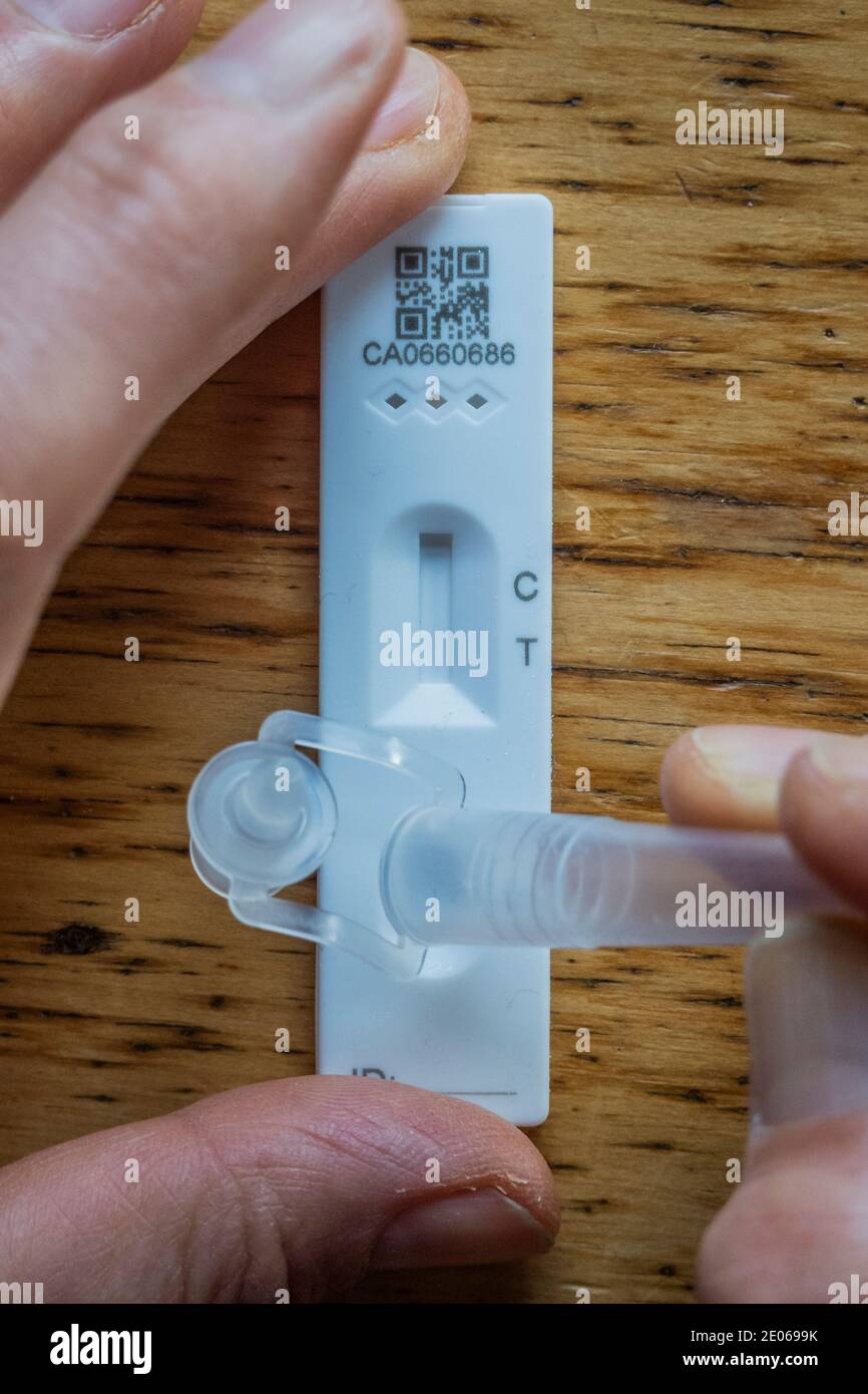 London, UK. 30 Dec 2020. A Sars-Cov-2 Antigen (lateral flow) test by ...