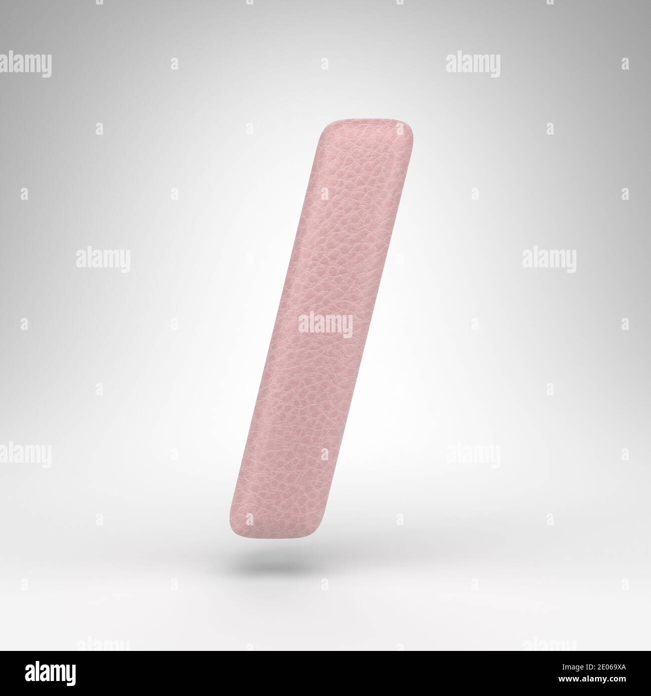 Forward slash symbol on white background. Pink leather 3D rendered sign ...