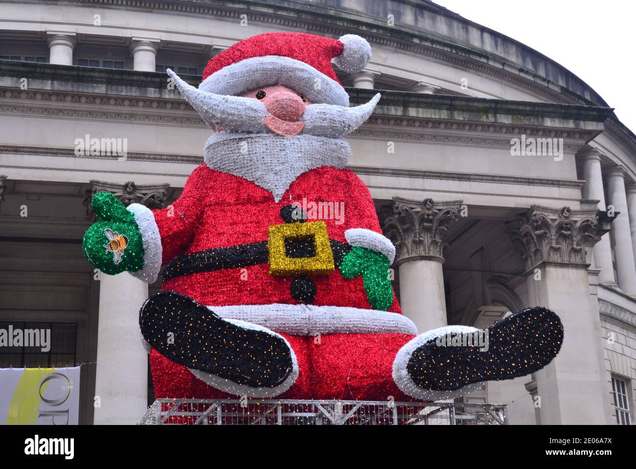 A Father Christmas display provided by Manchester City Council outside ...