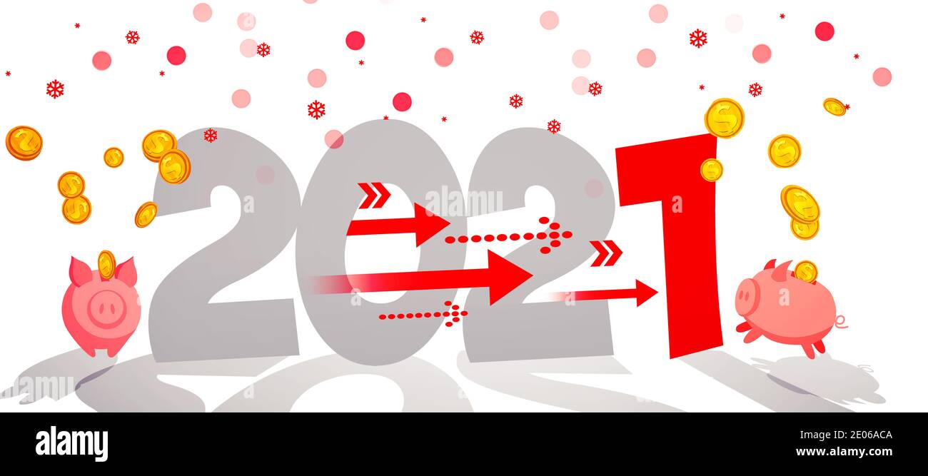 Creative design concept for the year 2021. 3D illustration Stock Photo ...