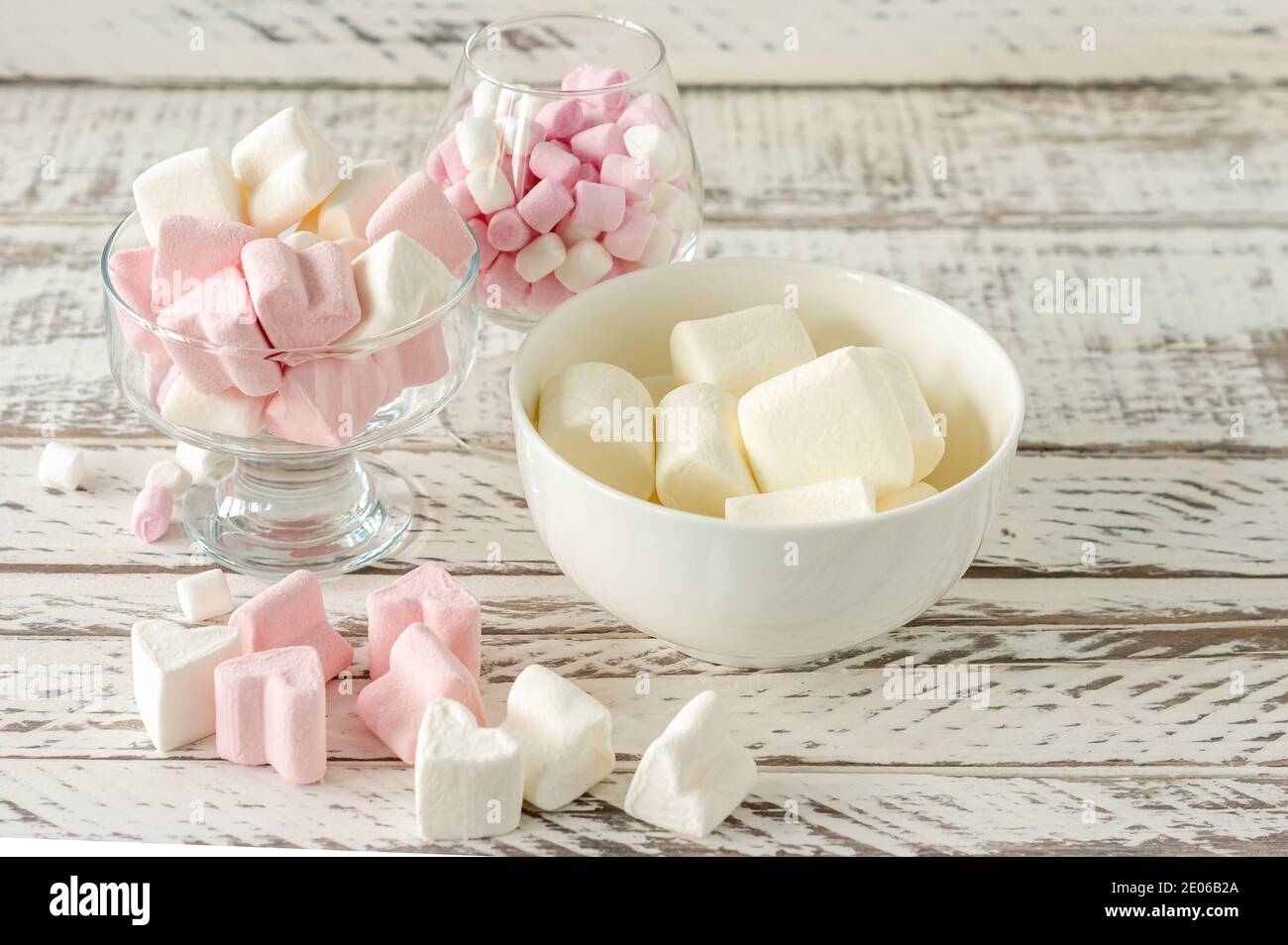 Marshmallow. Close-up of Marshmallows colorful chewy candies closeup ...
