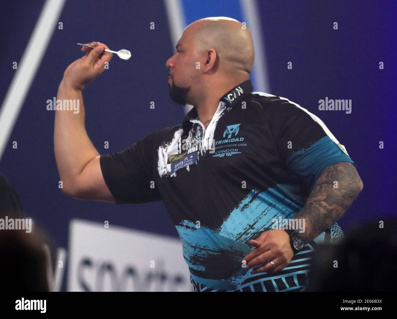 Devon Petersen in action against Gary Anderson during day thirteen of ...