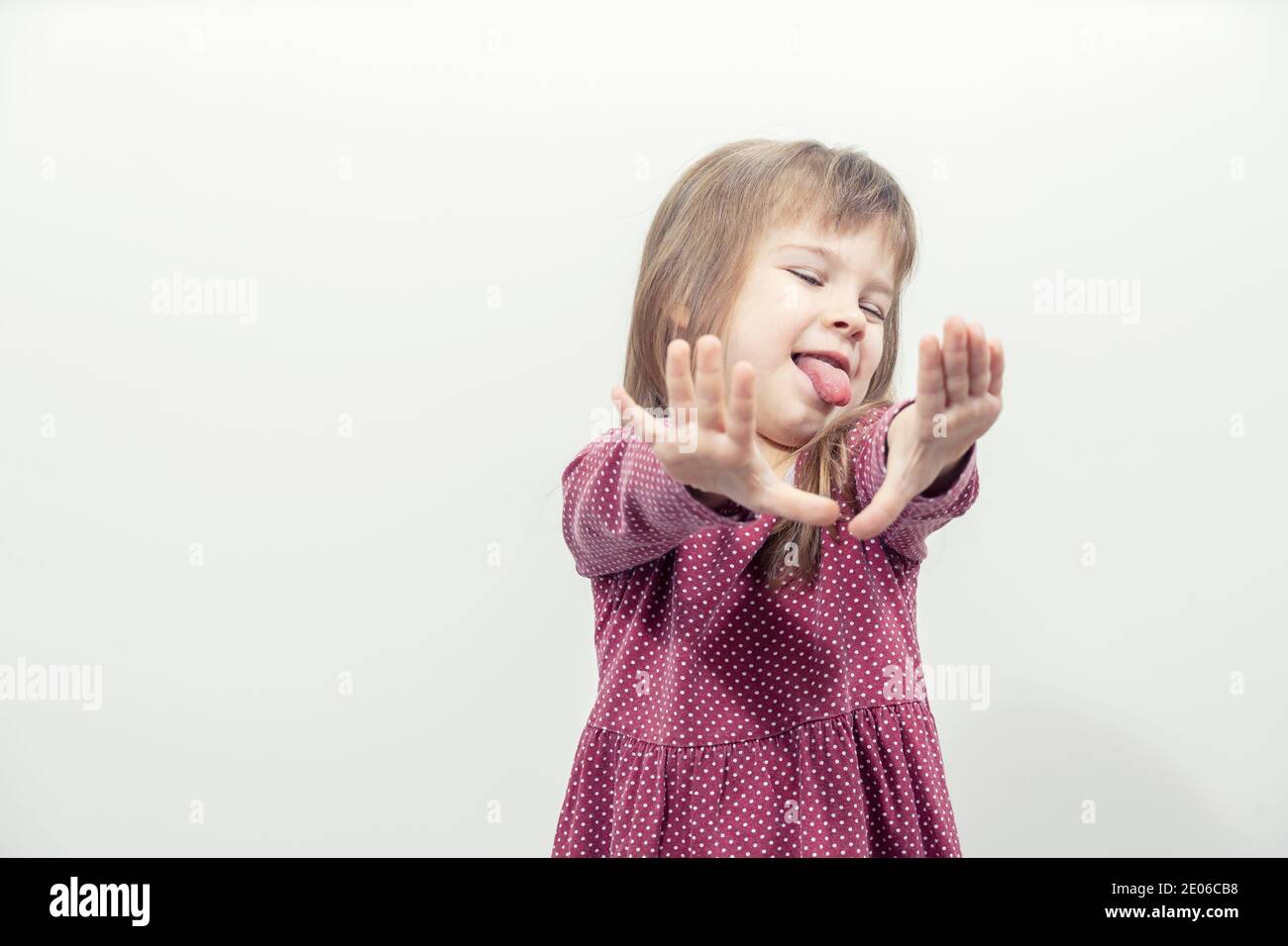 the child says no. hands forward. rejection pose. mock up with copy ... the child says no. hands forward. rejection pose. mock up with copy ...