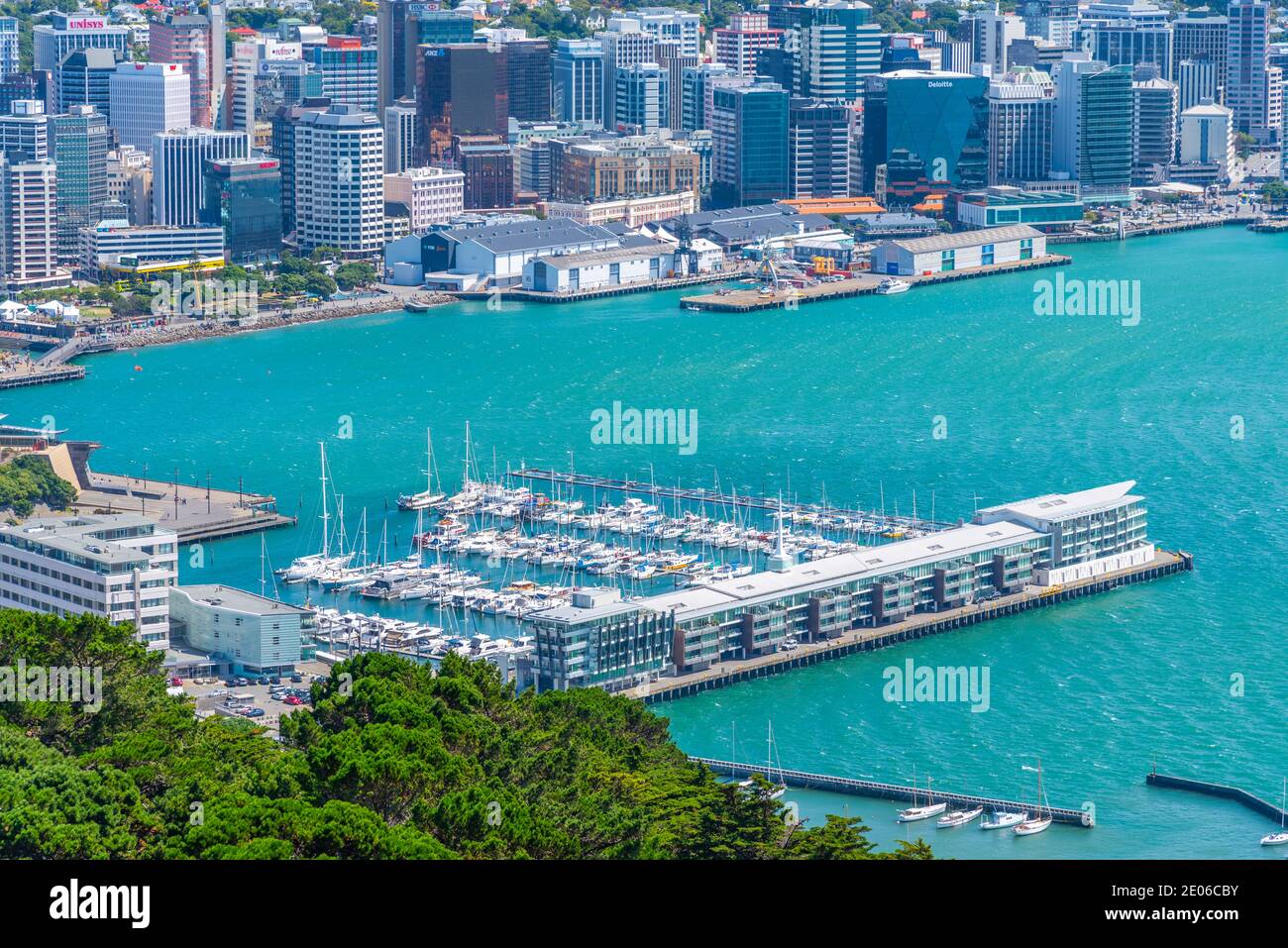 WELLINGTON, NEW ZEALAND, FEBRUARY 8, 2020: Aerial view of Wellington ...