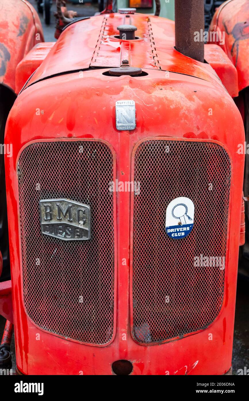 Antique Nuffield Universal tractor at a vintage tractor rally in North ...