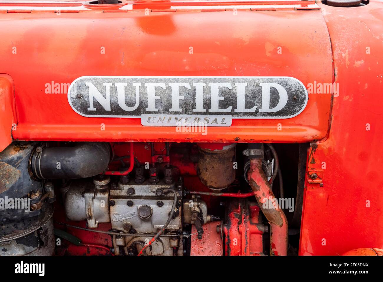Antique Nuffield Universal tractor at a vintage tractor rally in North ...