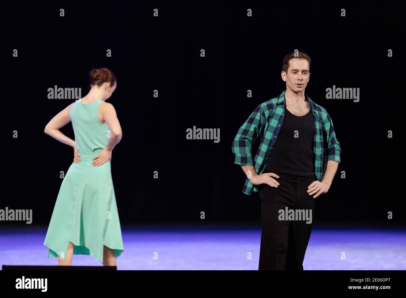 Dancers actors perform in the theater on stage in a dance show Stock ...
