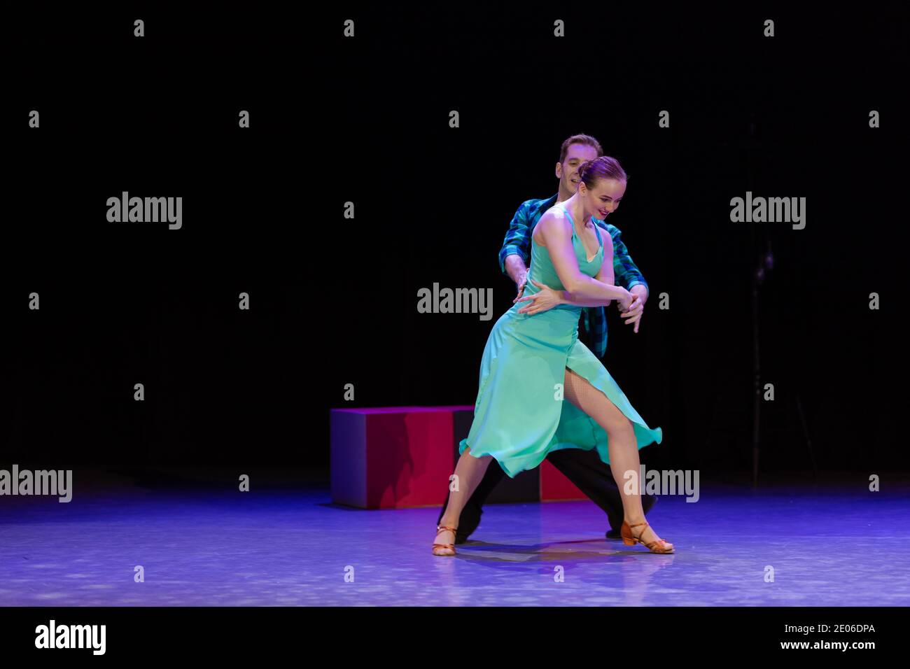 Dancers actors perform in the theater on stage in a dance show Stock ...
