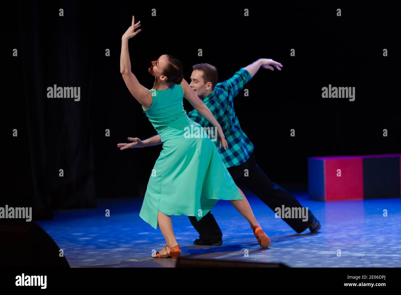 Dancers actors perform in the theater on stage in a dance show Stock ...