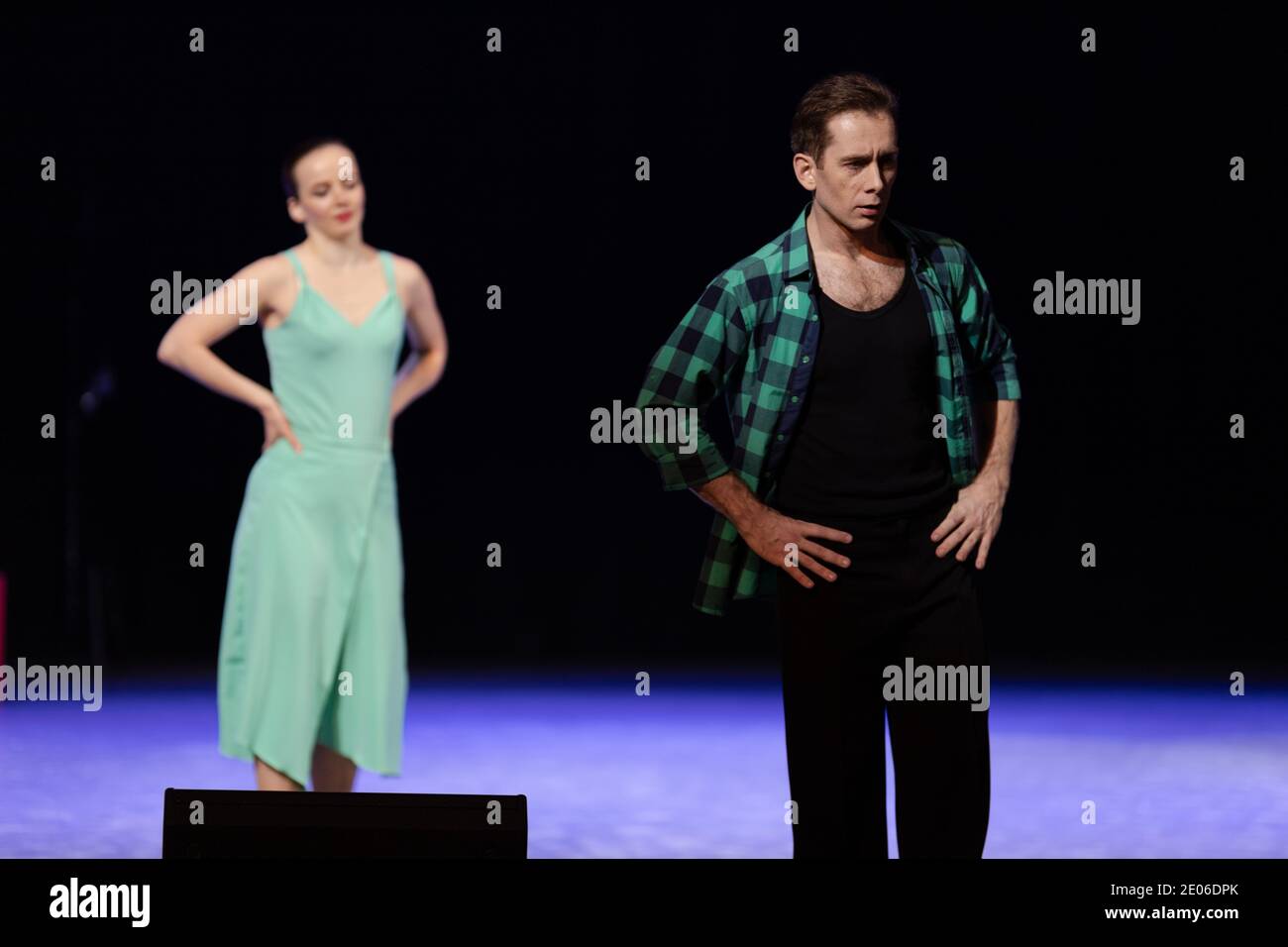 Dancers actors perform in the theater on stage in a dance show Stock ...