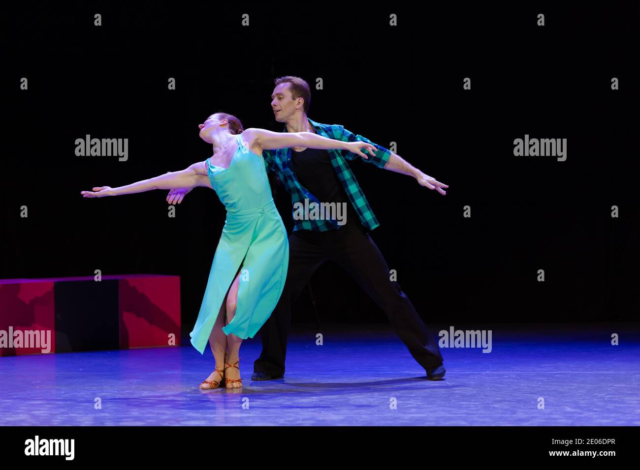 Dancers actors perform in the theater on stage in a dance show Stock ...