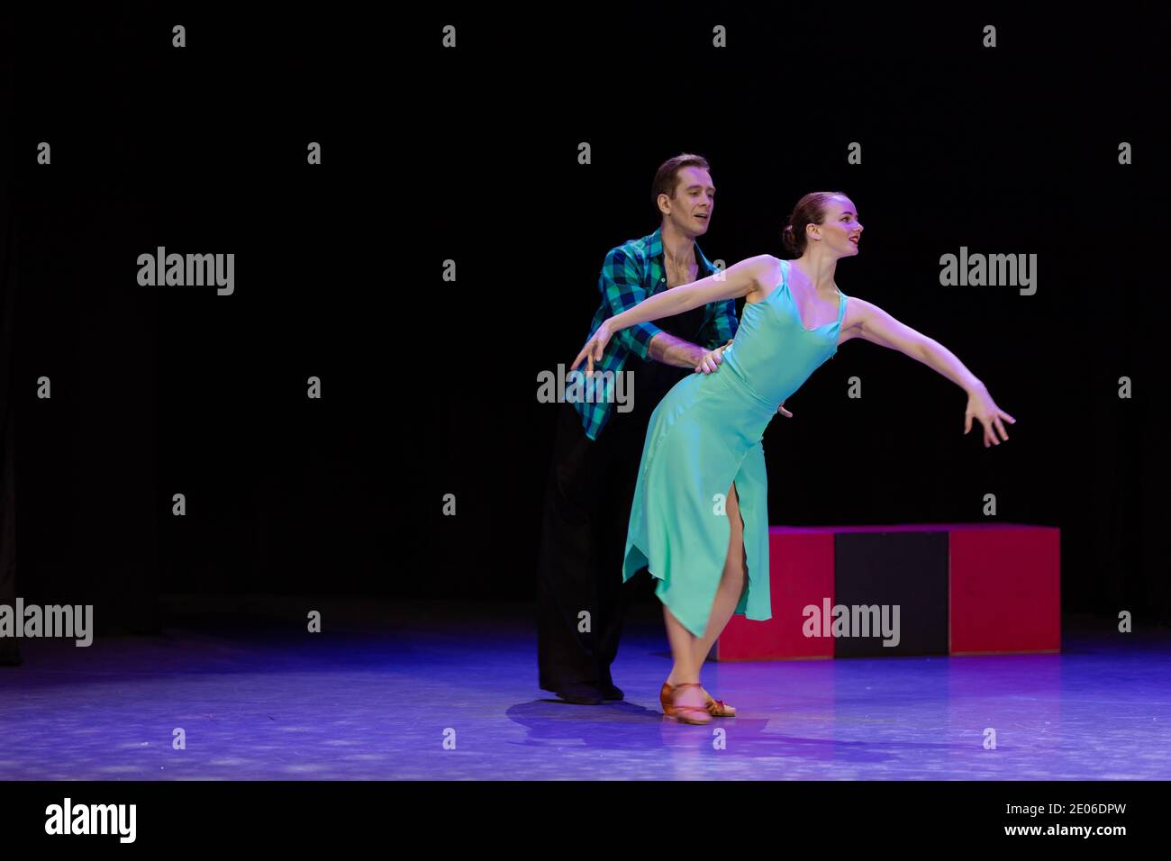 Dancers actors perform in the theater on stage in a dance show Stock ...