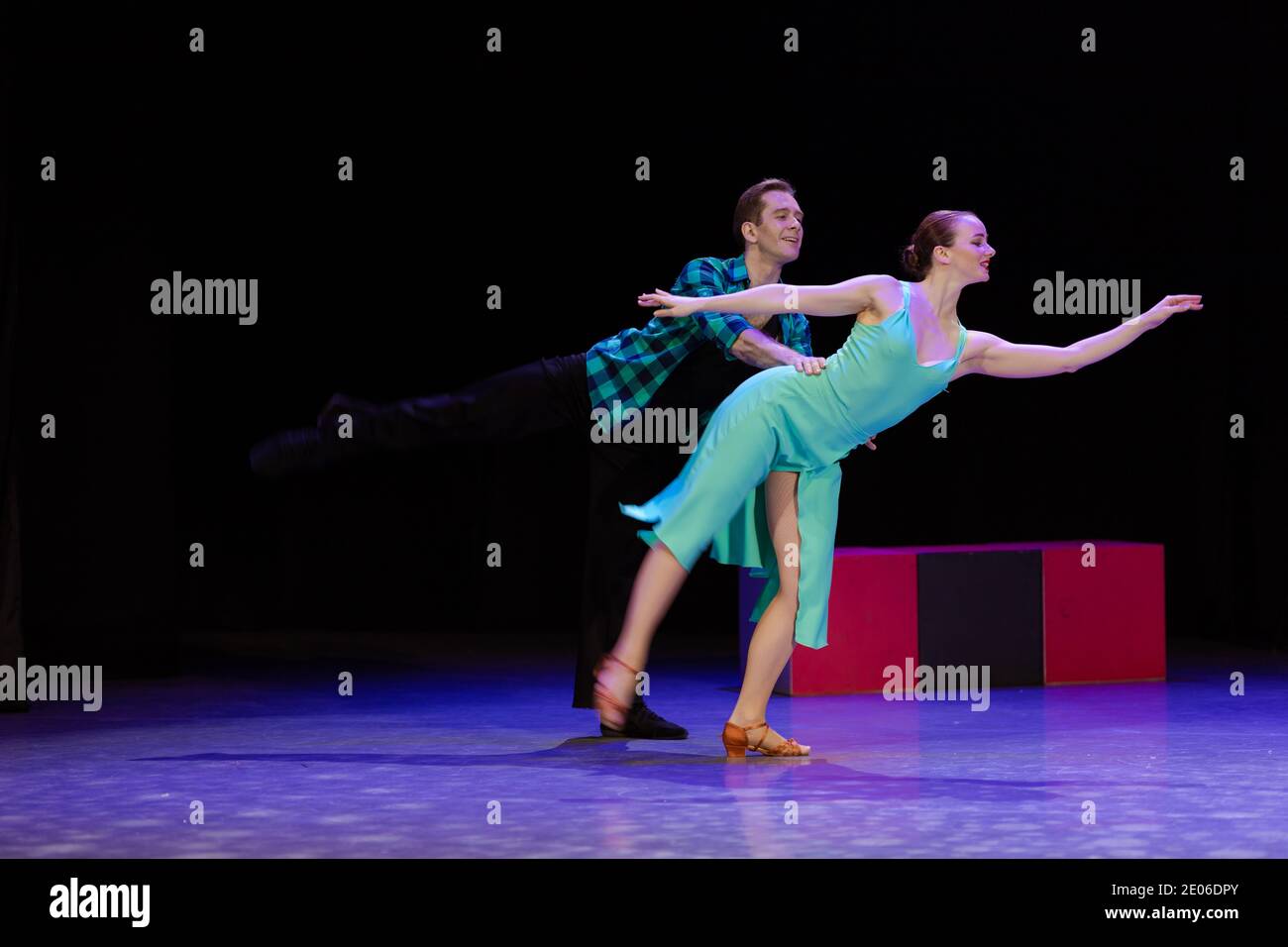 Dancers actors perform in the theater on stage in a dance show Stock ...