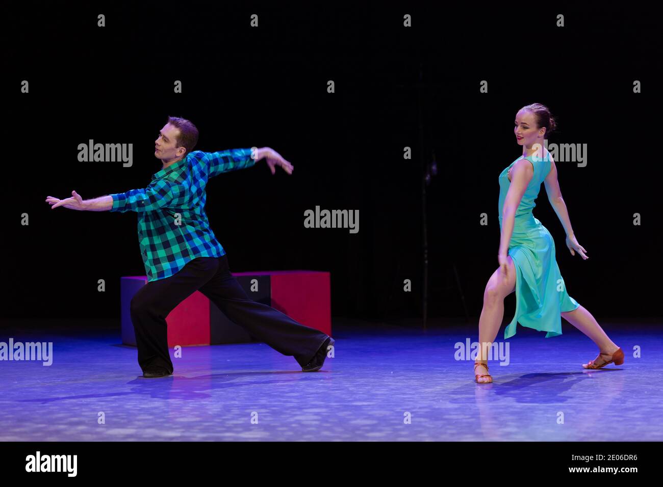 Dancers actors perform in the theater on stage in a dance show Stock ...