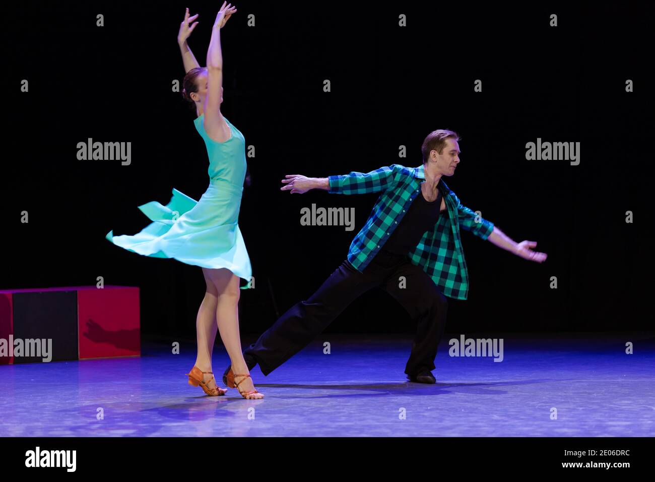 Dancers actors perform in the theater on stage in a dance show Stock ...