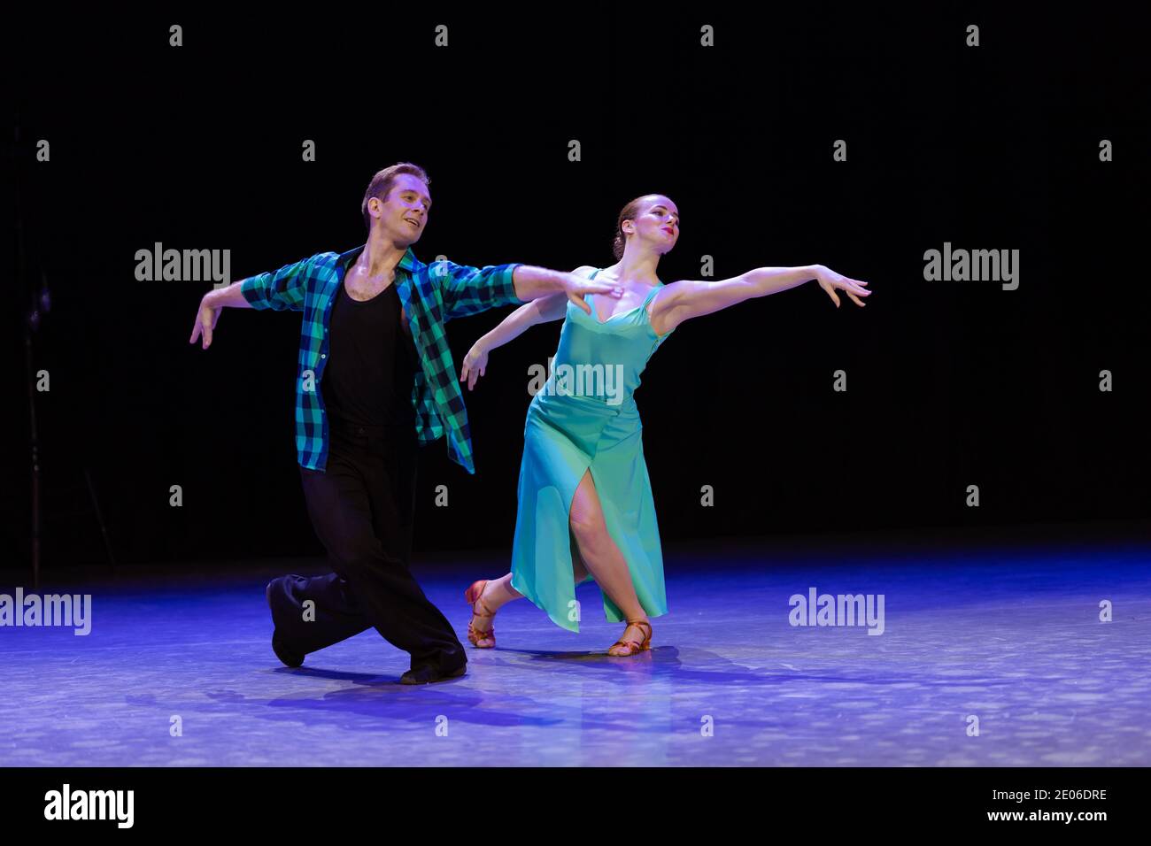 Dancers actors perform in the theater on stage in a dance show Stock ...