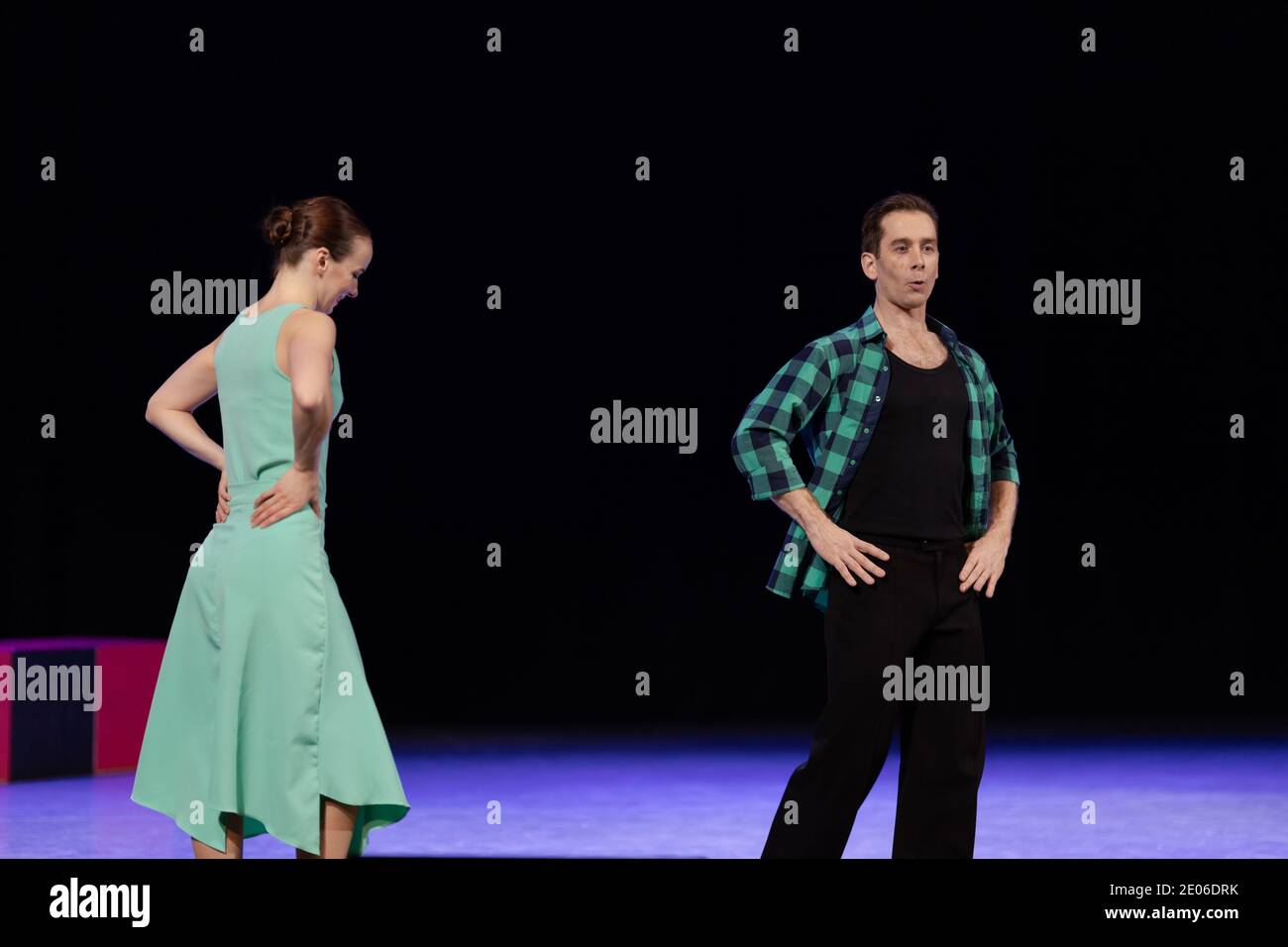 Dancers actors perform in the theater on stage in a dance show Stock ...