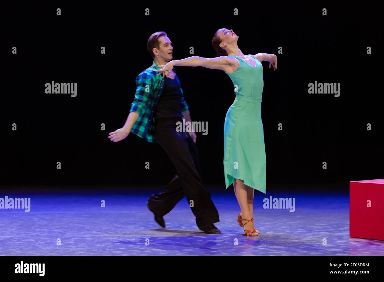 Dancers actors perform in the theater on stage in a dance show Stock ...