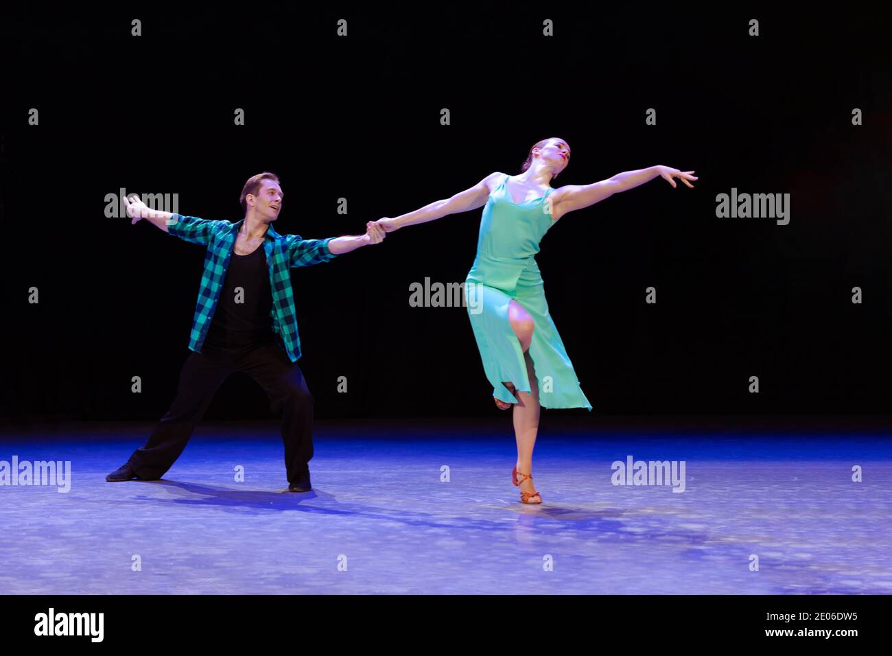 Dancers actors perform in the theater on stage in a dance show Stock ...