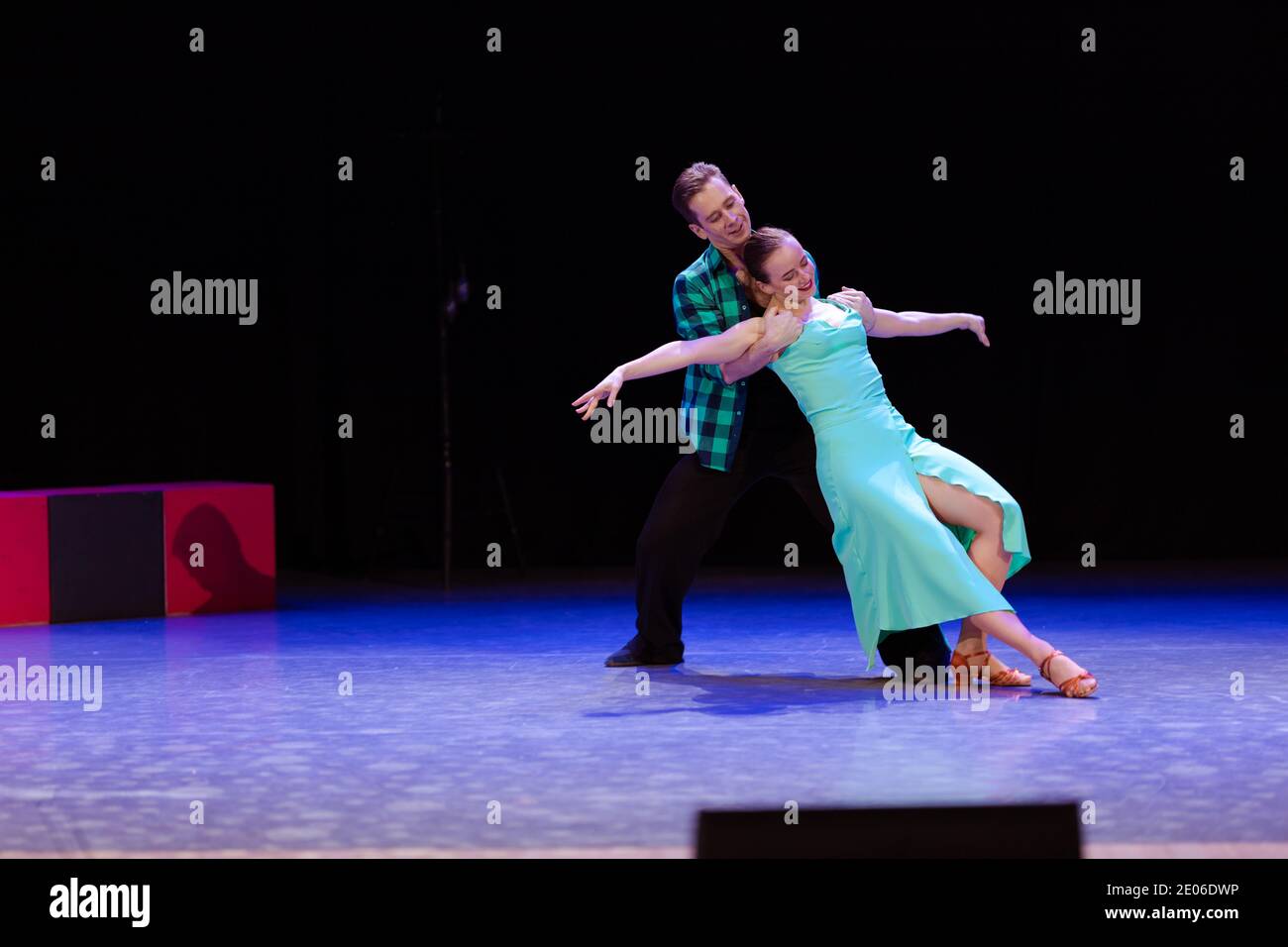 Dancers actors perform in the theater on stage in a dance show Stock ...