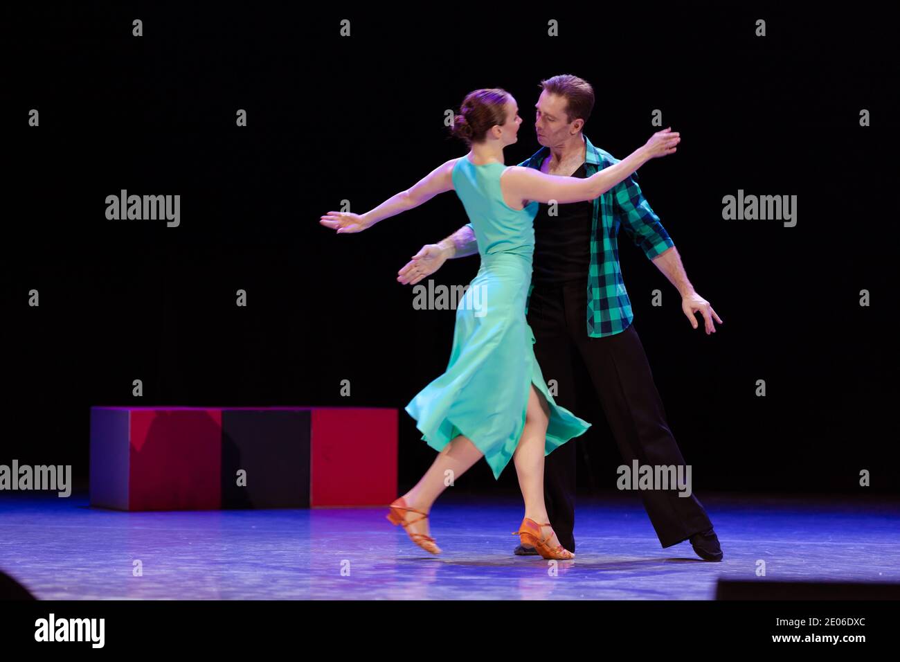 Dancers actors perform in the theater on stage in a dance show Stock ...