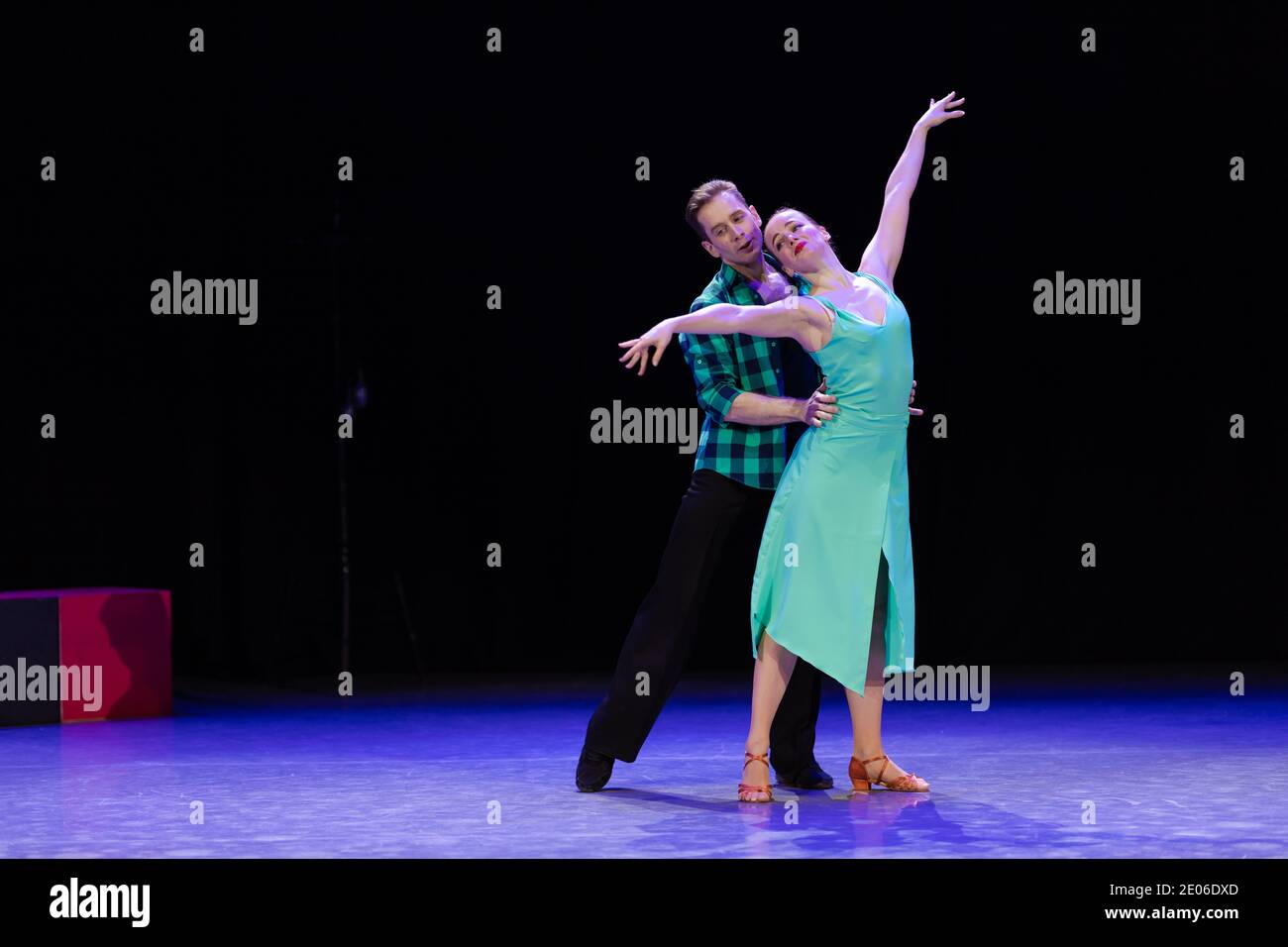 Dancers actors perform in the theater on stage in a dance show Stock ...