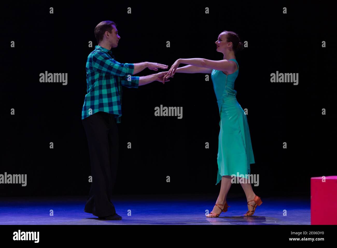 Dancers actors perform in the theater on stage in a dance show Stock ...