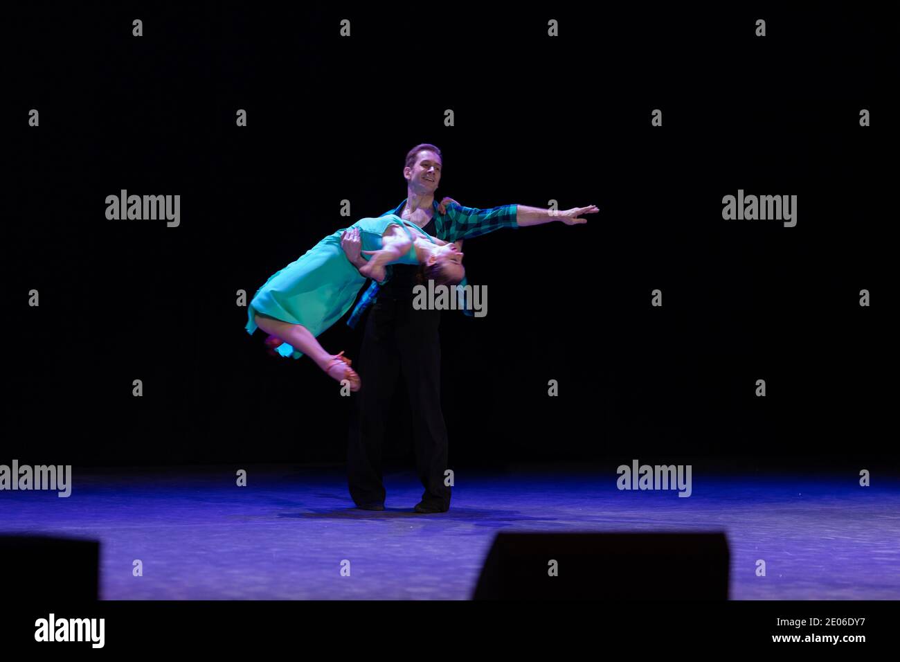 Dancers actors perform in the theater on stage in a dance show Stock ...