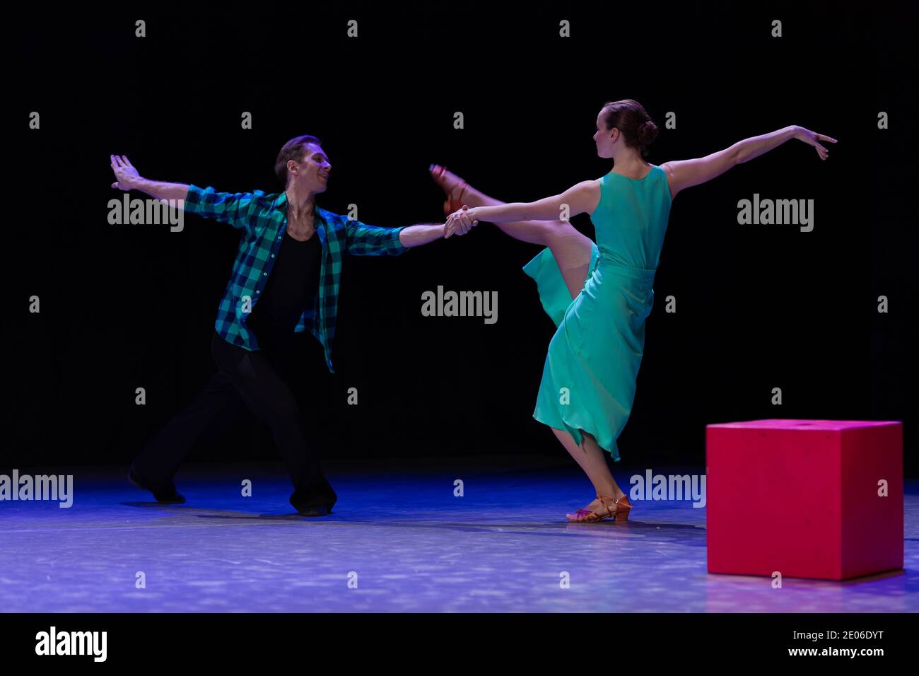 Dancers actors perform in the theater on stage in a dance show Stock ...