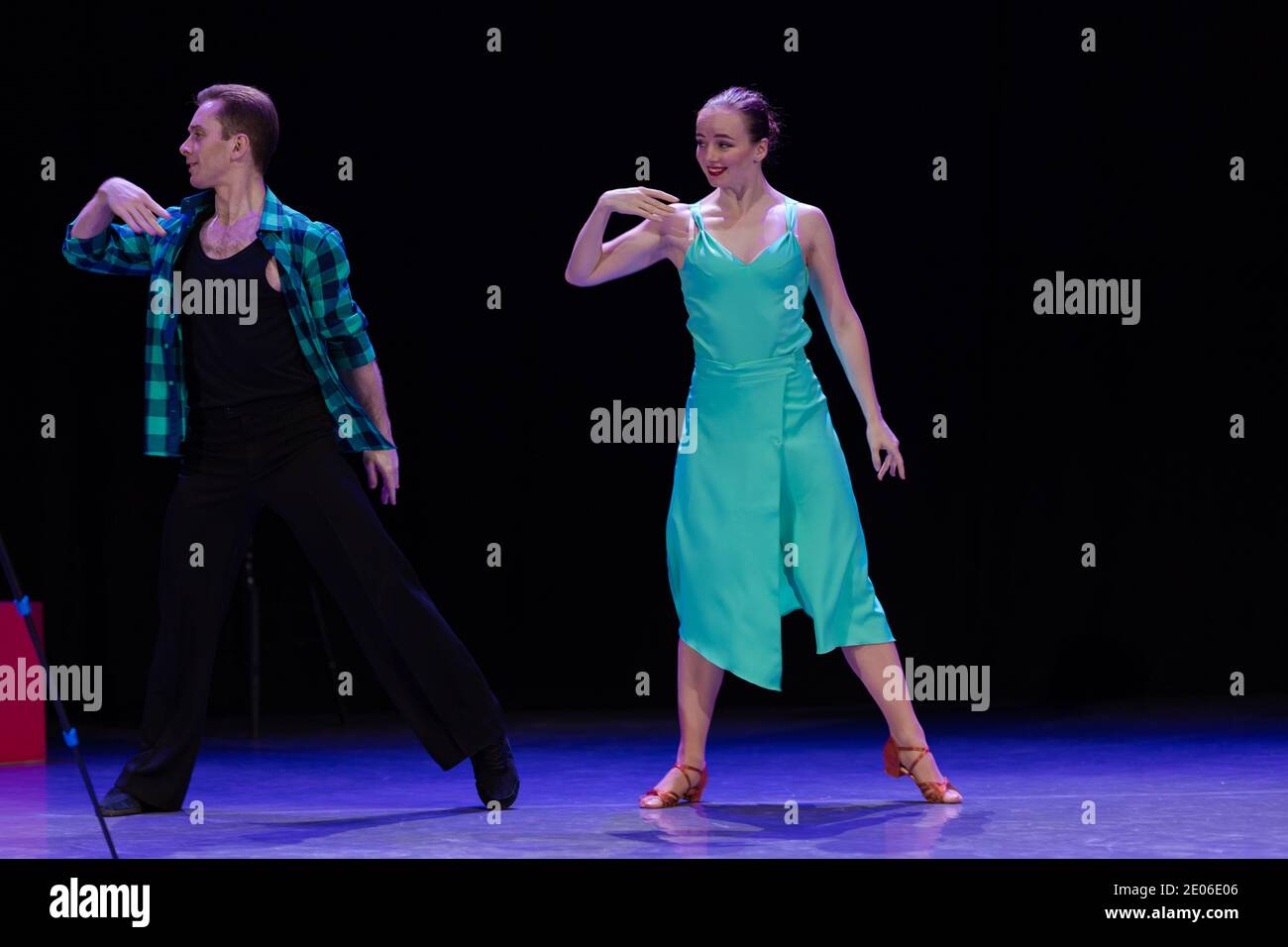 Dancers actors perform in the theater on stage in a dance show Stock ...