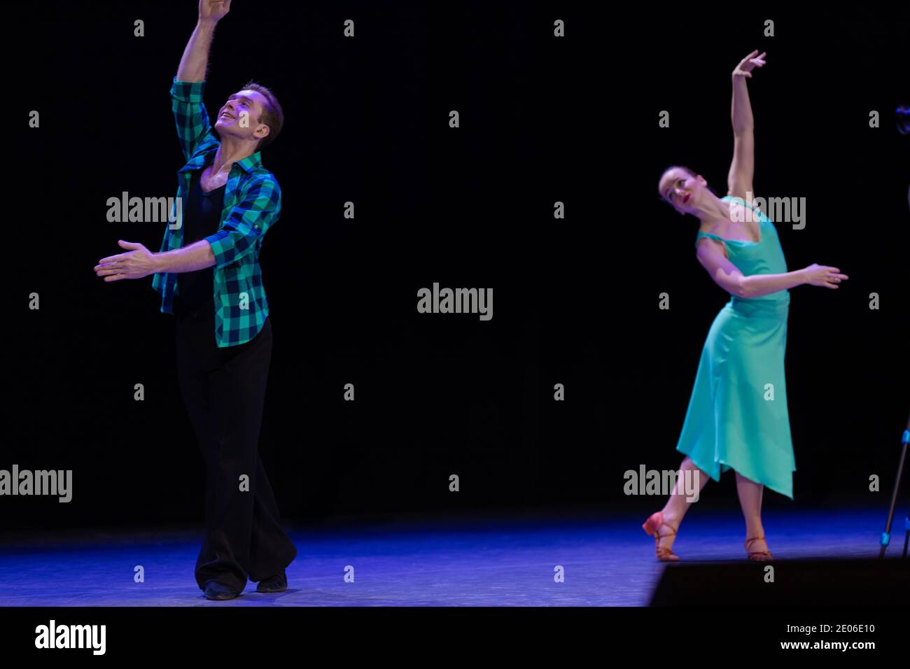 Dancers actors perform in the theater on stage in a dance show Stock ...