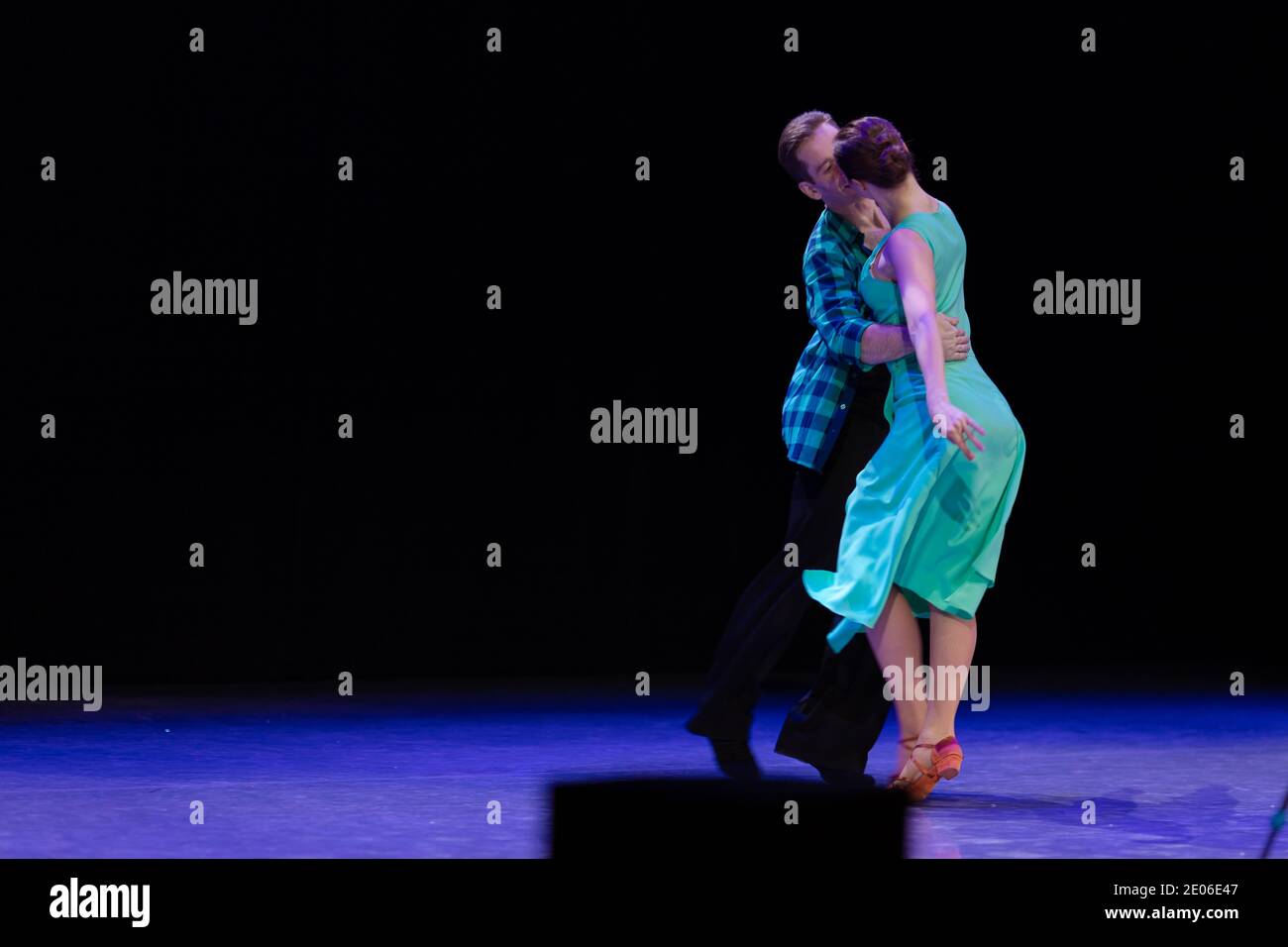 Dancers actors perform in the theater on stage in a dance show Stock ...