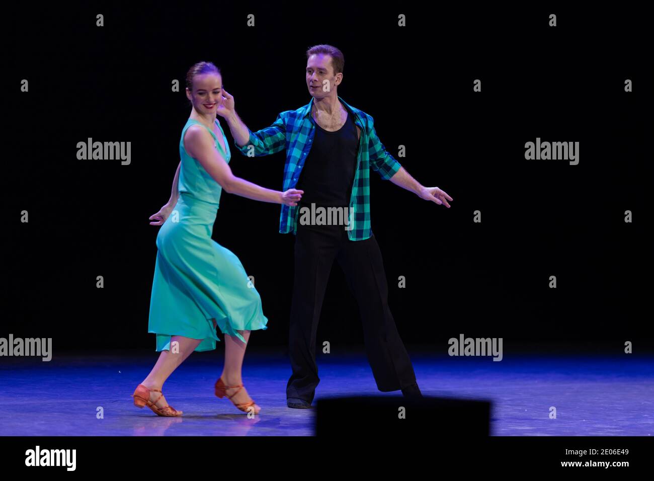 Dancers actors perform in the theater on stage in a dance show Stock ...