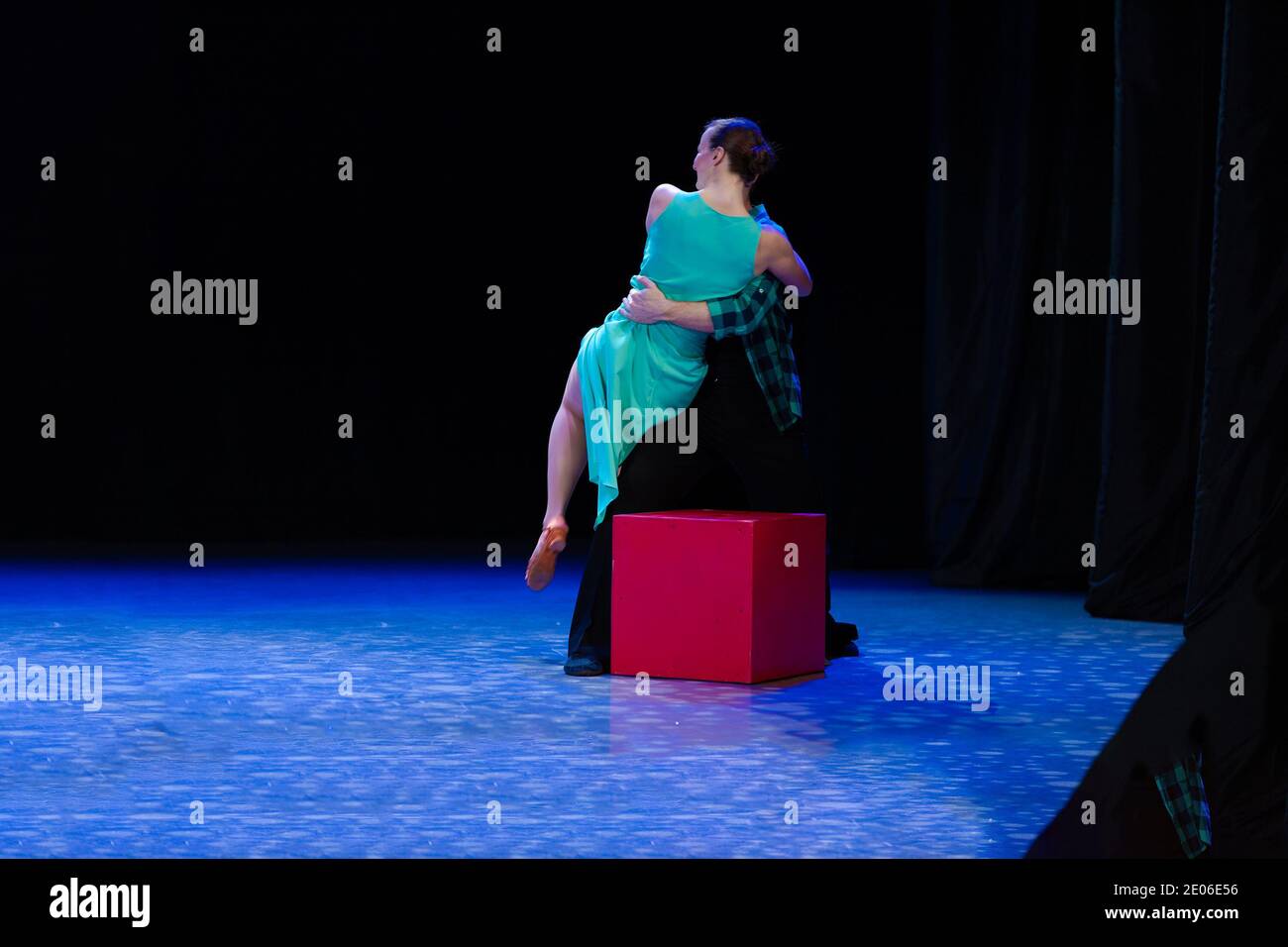 Dancers actors perform in the theater on stage in a dance show Stock ...