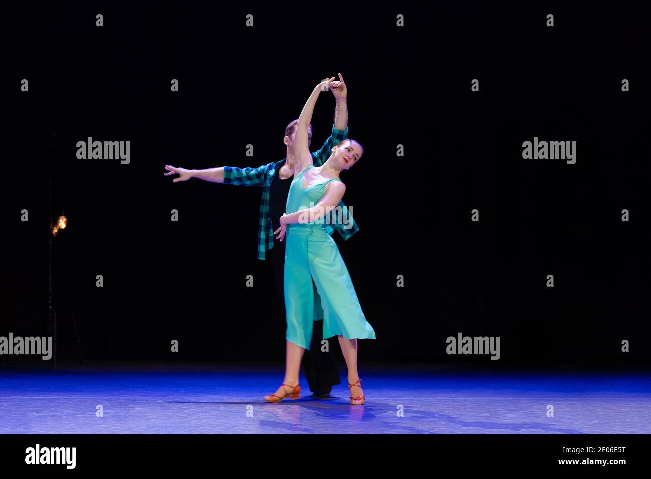 Dancers actors perform in the theater on stage in a dance show Stock ...