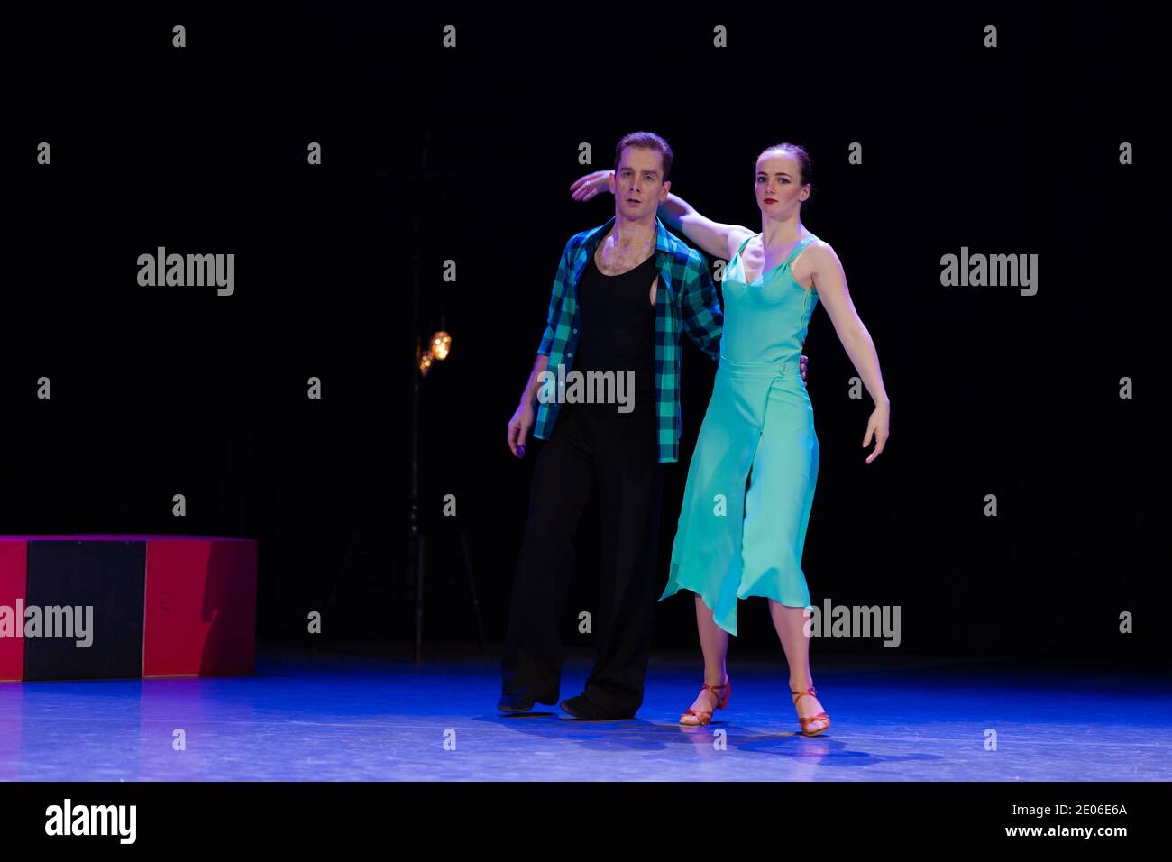 Dancers actors perform in the theater on stage in a dance show Stock ...