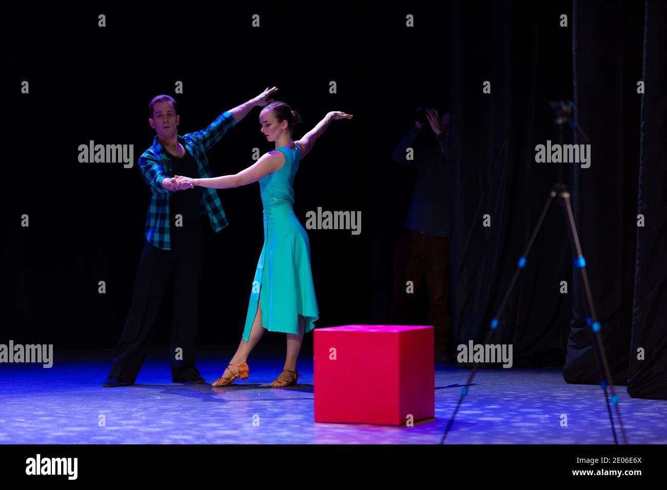 Dancer Actors perform on the theater stage in a dance show musical ...