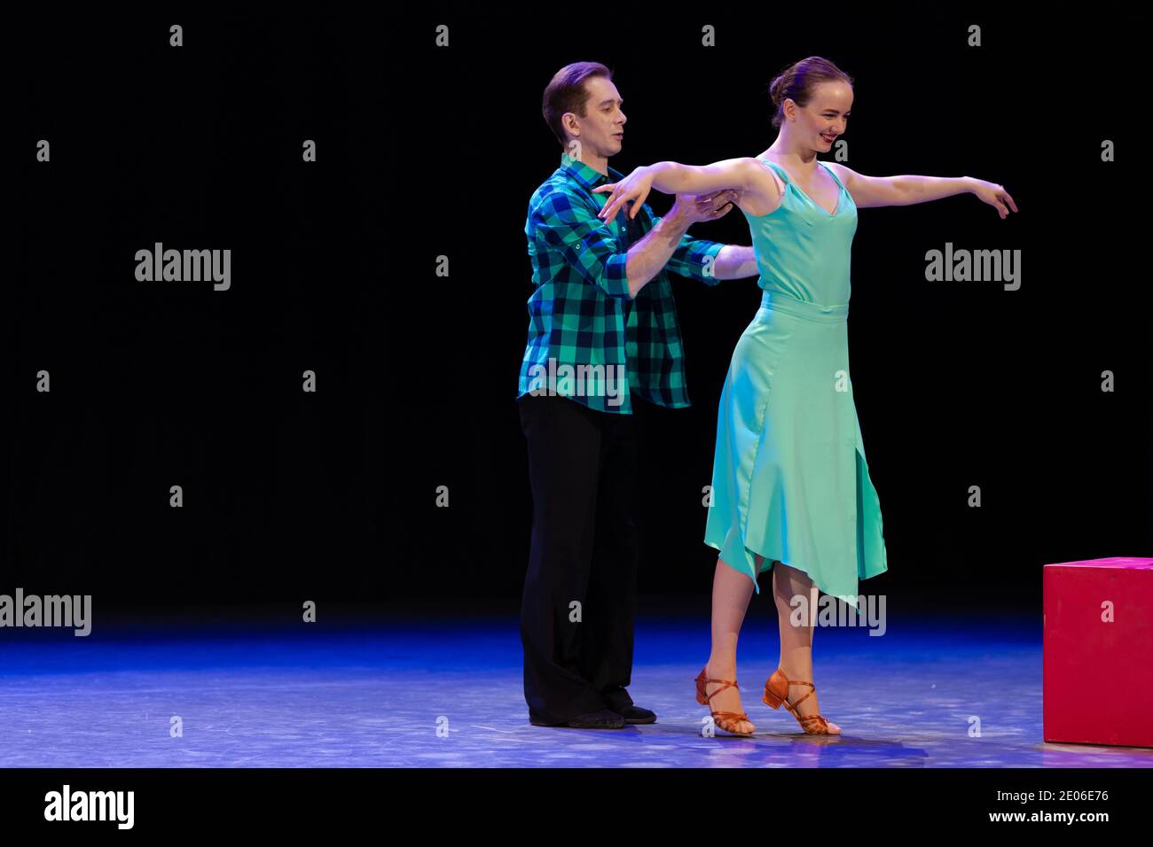 Dancers actors perform in the theater on stage in a dance show Stock ...