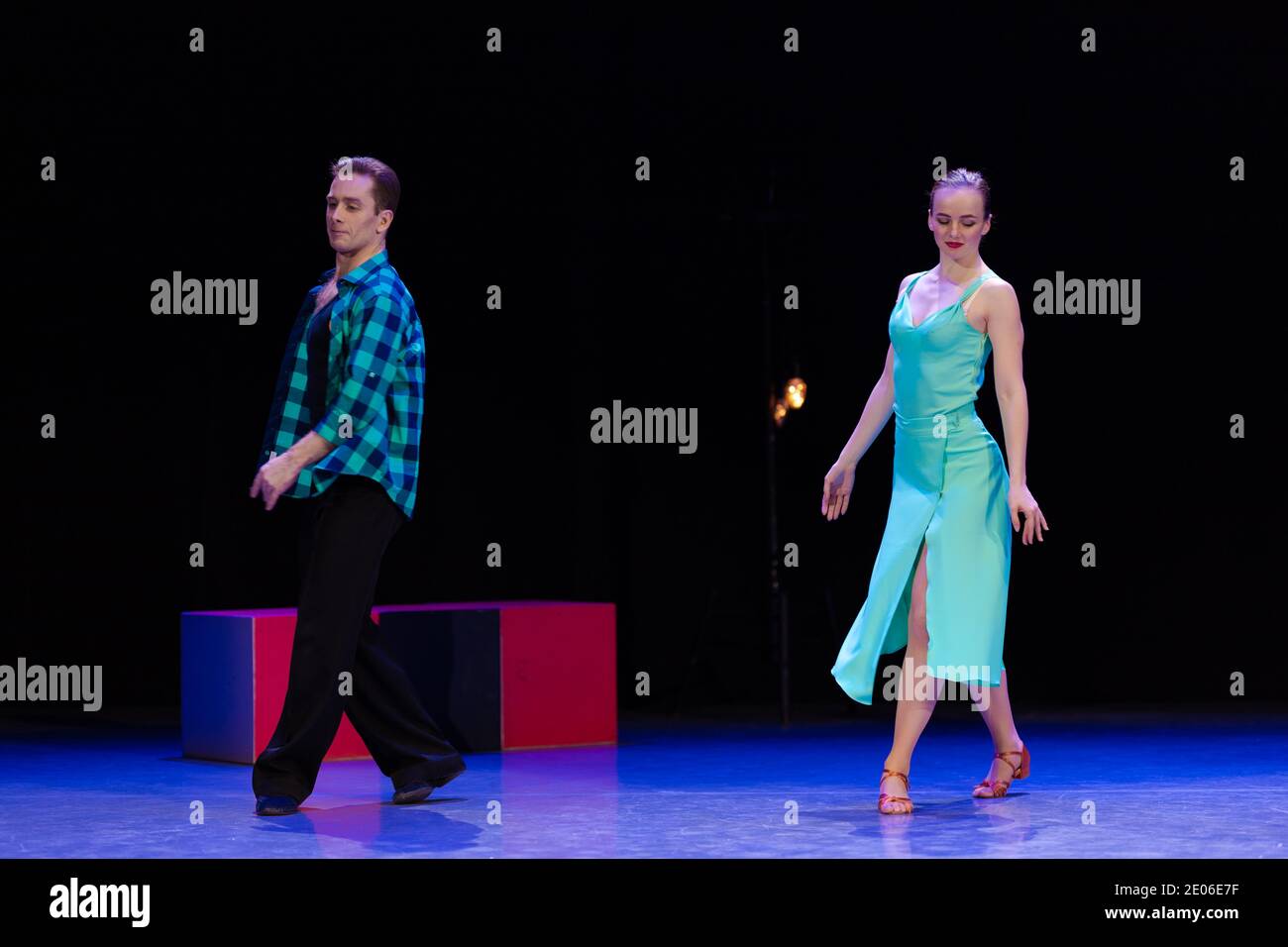 Dancer Actors perform on the theater stage in a dance show musical ...