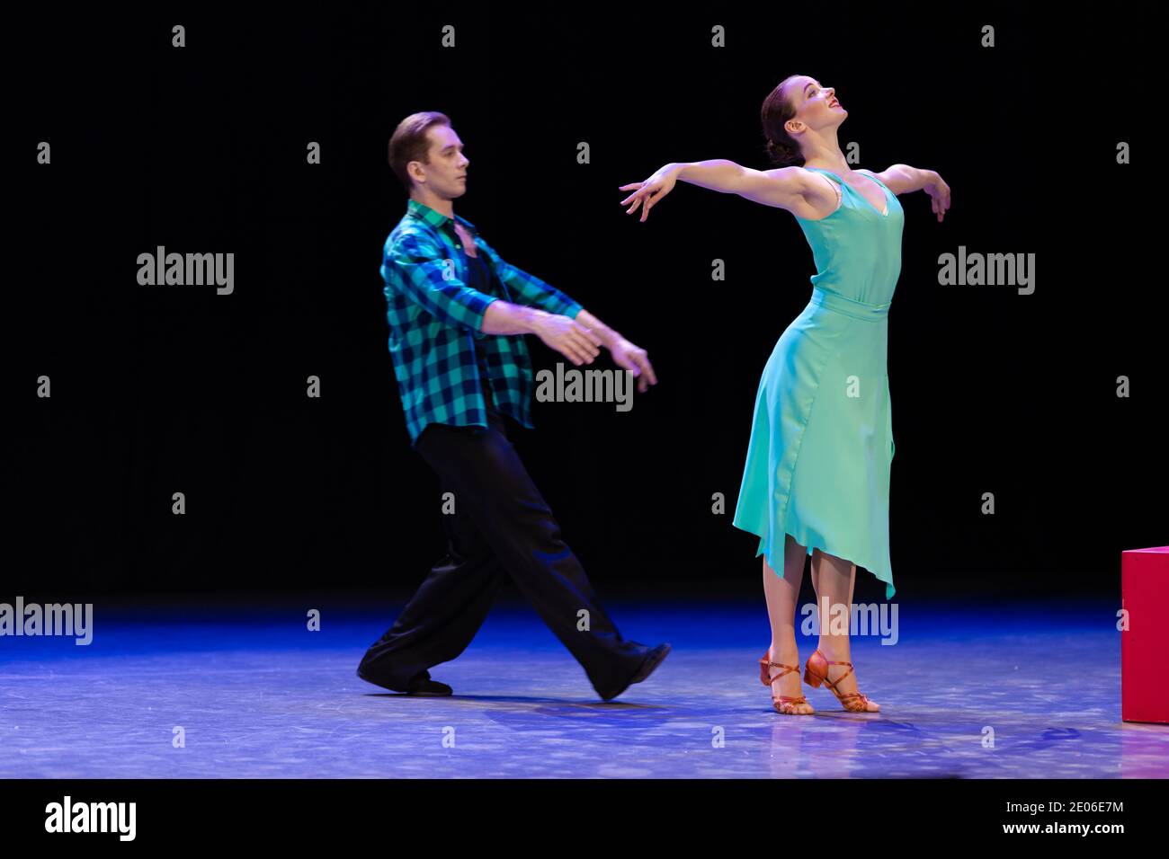 Dancers actors perform in the theater on stage in a dance show Stock ...